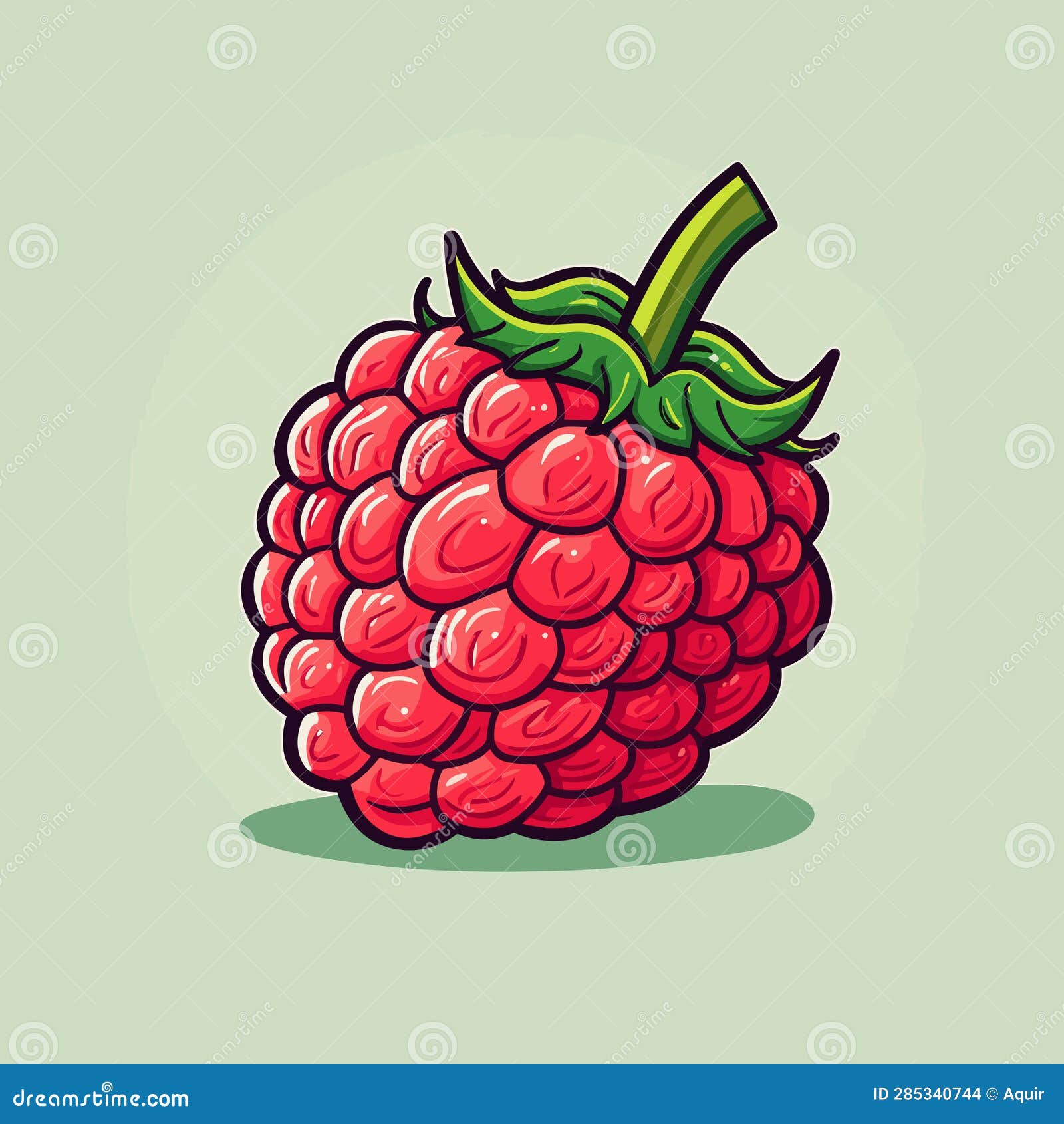 Raspberry. Raspberry Hand-drawn Comic Illustration. Vector Doodle Style ...