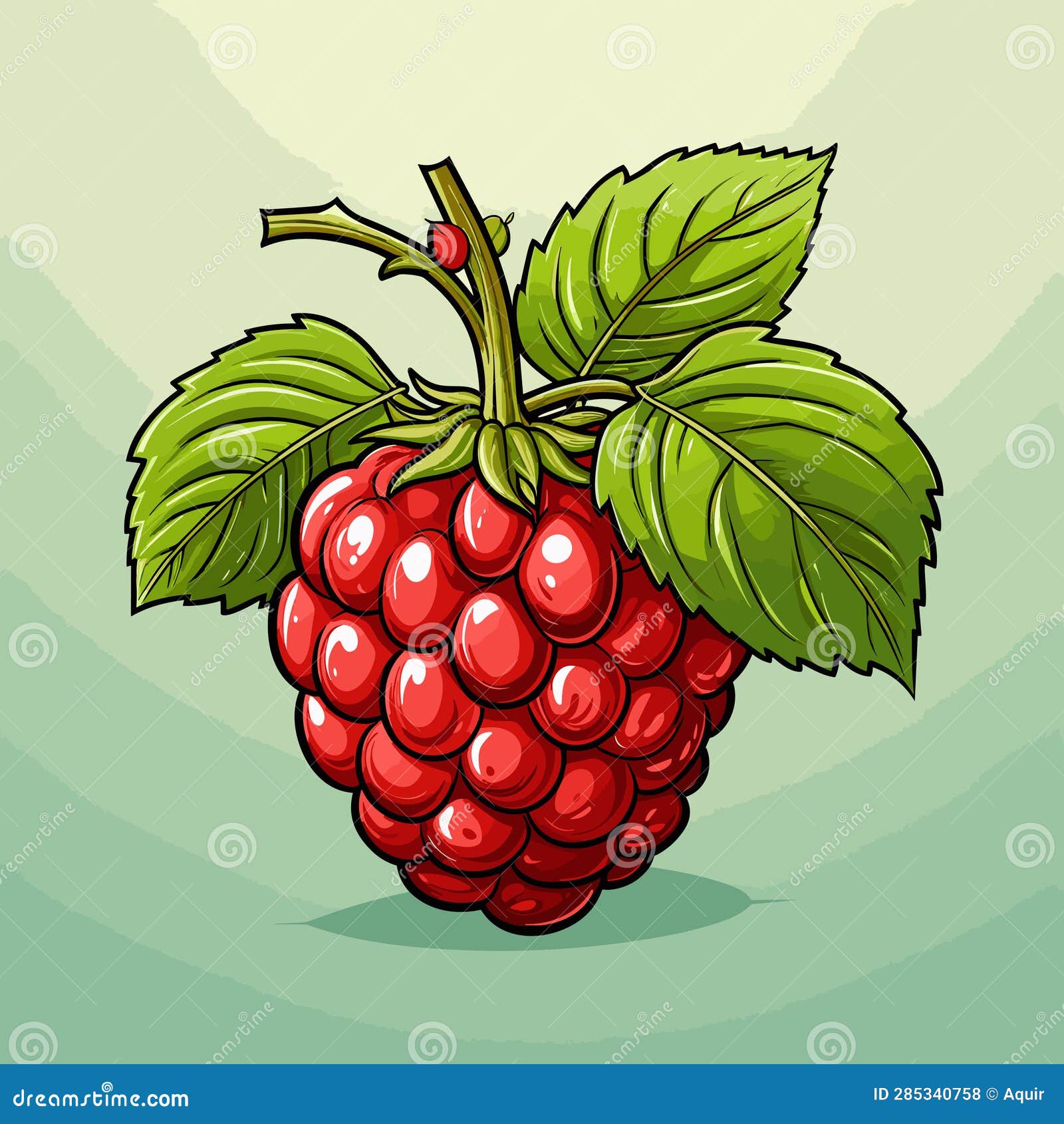 Raspberry. Raspberry Hand-drawn Comic Illustration. Vector Doodle Style ...