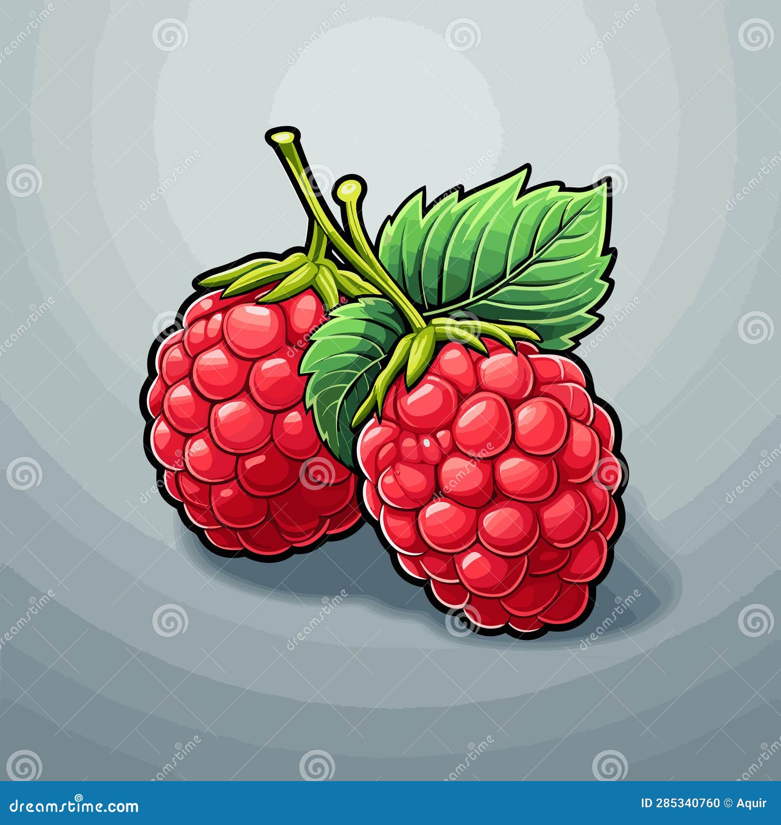 Raspberry. Raspberry Hand-drawn Comic Illustration. Vector Doodle Style ...