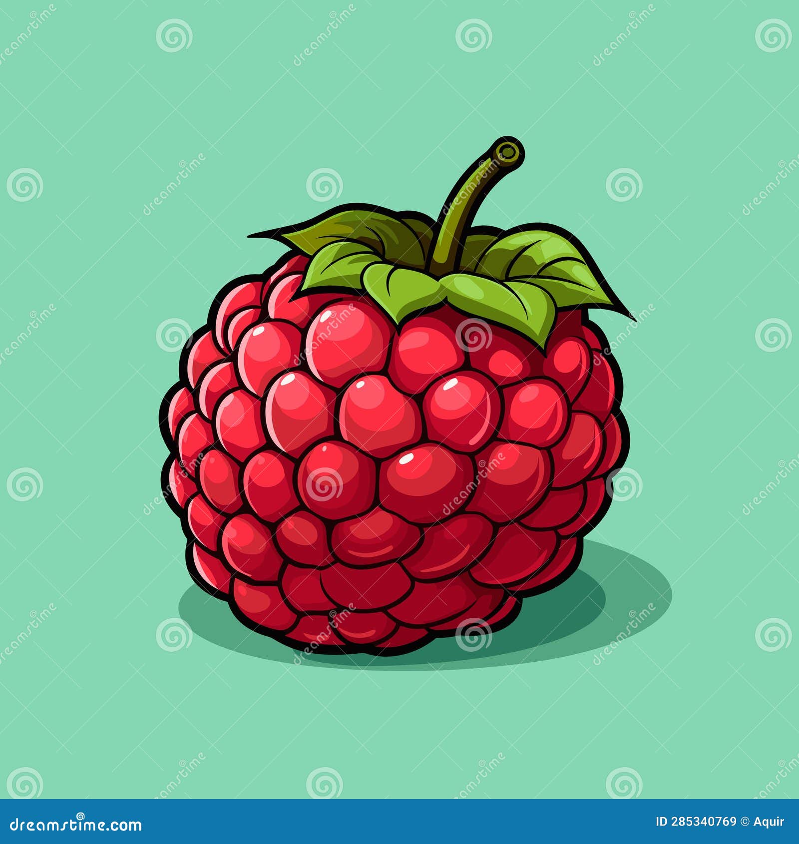 Raspberry. Raspberry Hand-drawn Comic Illustration. Vector Doodle Style ...