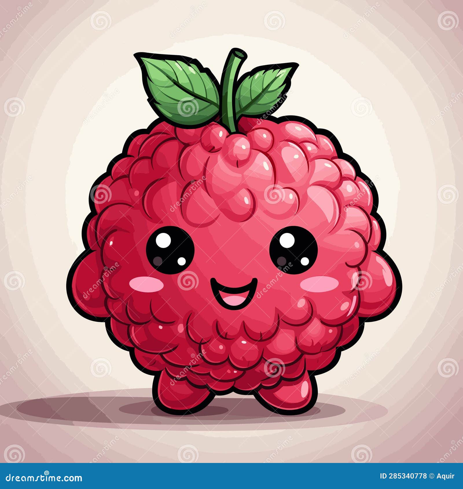 Raspberry. Raspberry Hand-drawn Comic Illustration. Vector Doodle Style ...