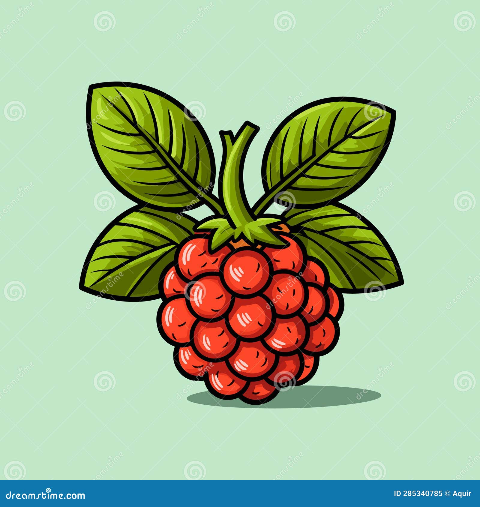 Raspberry. Raspberry Hand-drawn Comic Illustration. Vector Doodle Style ...