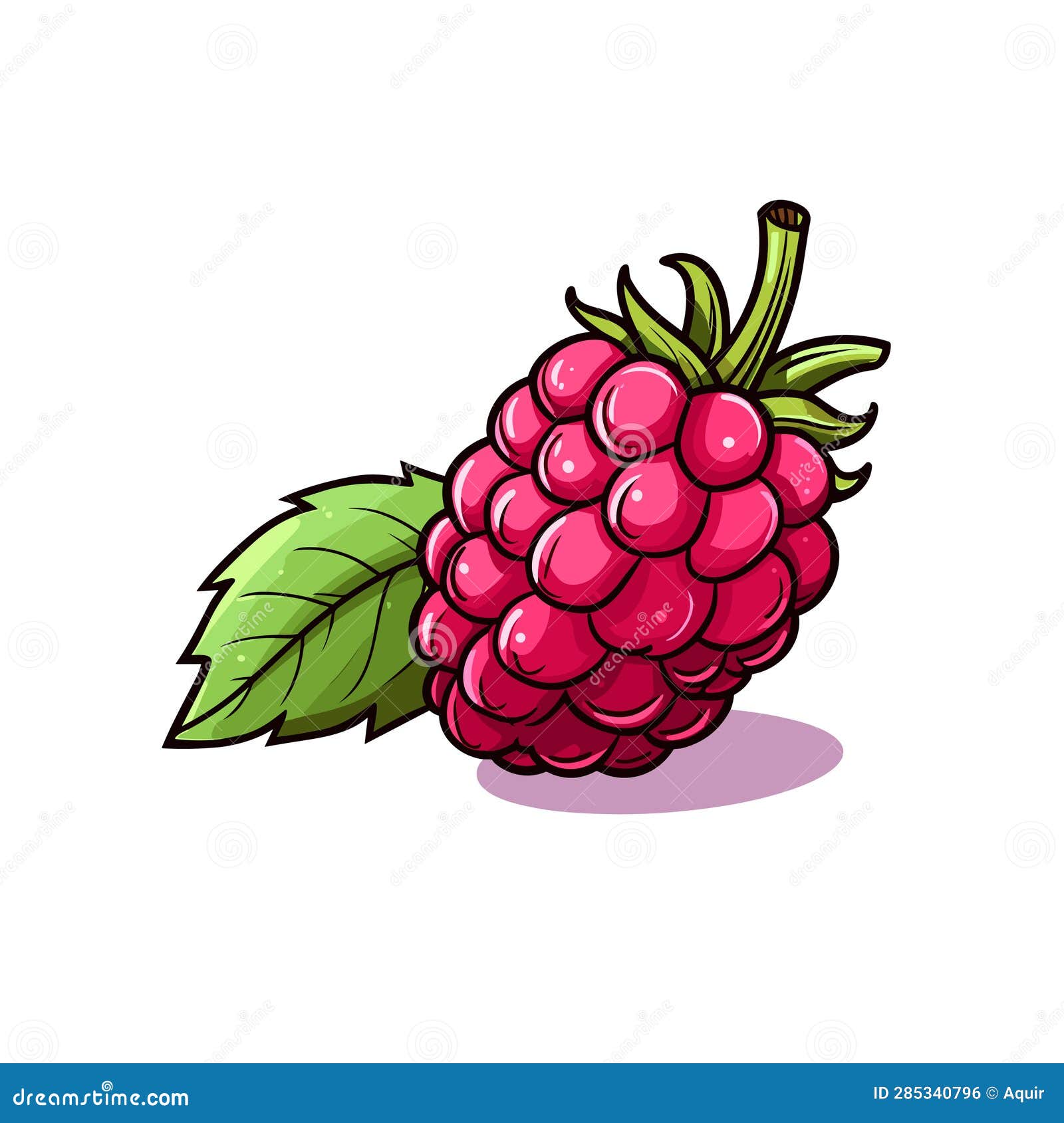 Raspberry. Raspberry Hand-drawn Comic Illustration. Vector Doodle Style ...