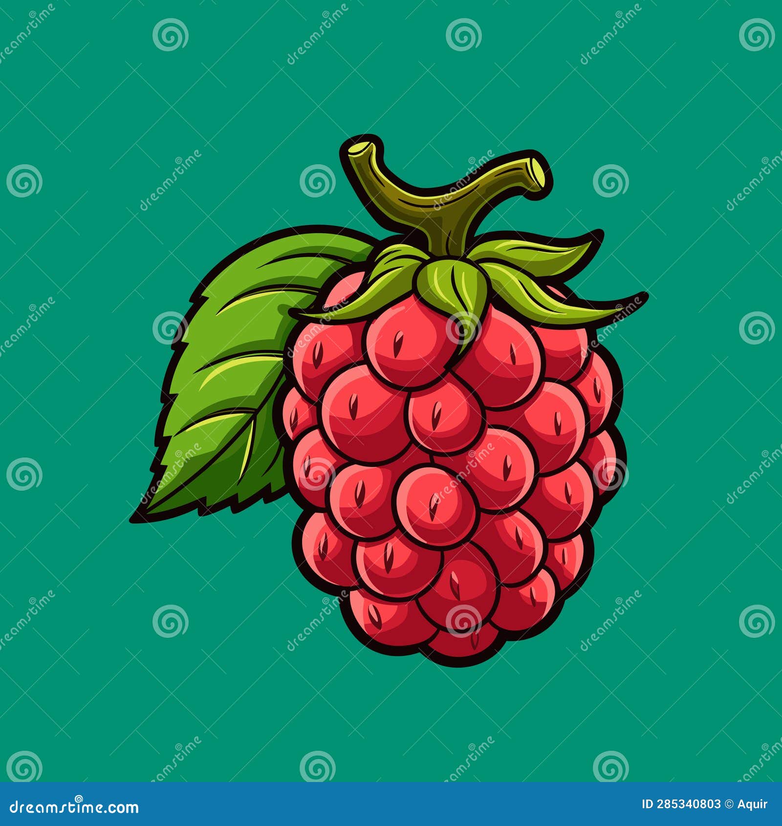 Raspberry. Raspberry Hand-drawn Comic Illustration. Vector Doodle Style ...