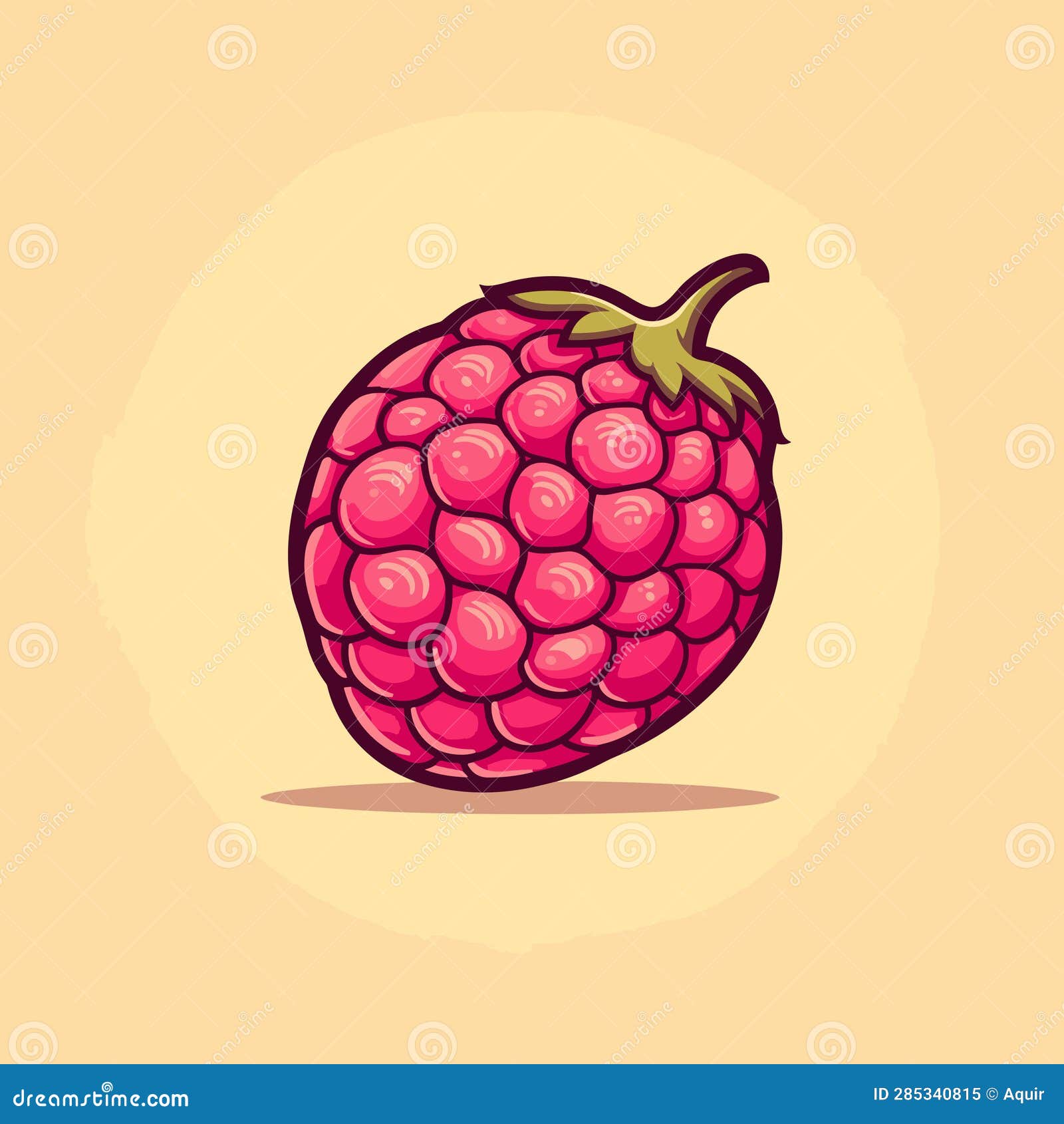 Raspberry. Raspberry Hand-drawn Comic Illustration. Vector Doodle Style ...