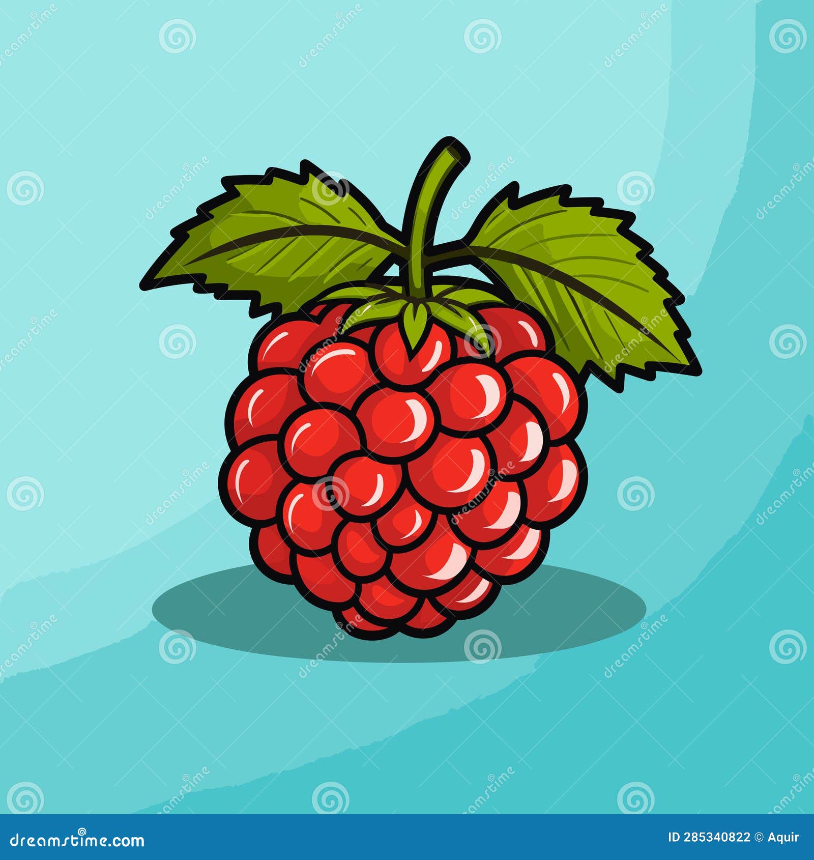 Raspberry. Raspberry Hand-drawn Comic Illustration. Vector Doodle Style ...