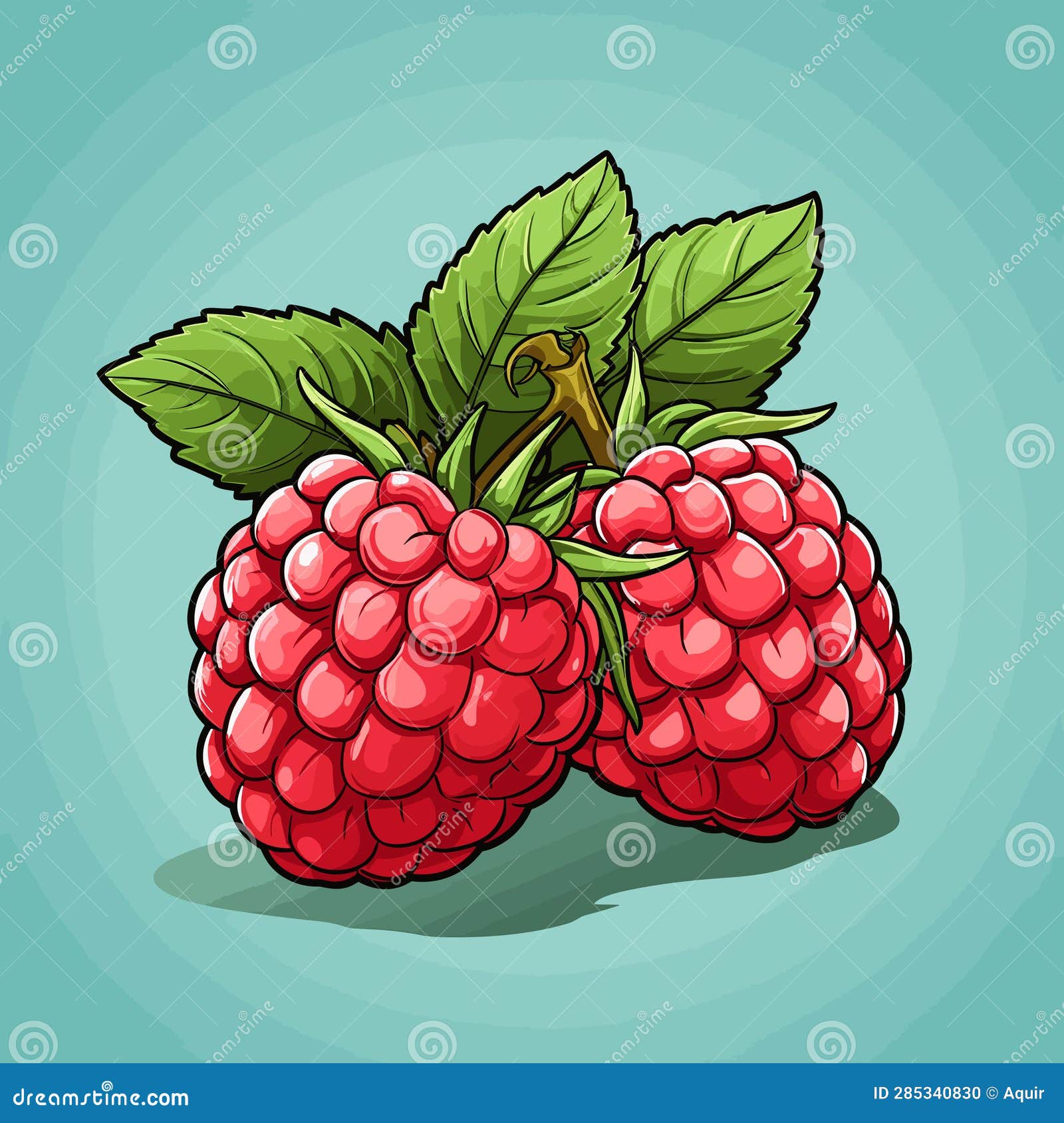 Raspberry. Raspberry Hand-drawn Comic Illustration. Vector Doodle Style ...