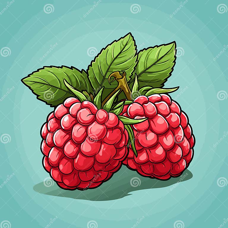 Raspberry. Raspberry Hand-drawn Comic Illustration. Vector Doodle Style ...