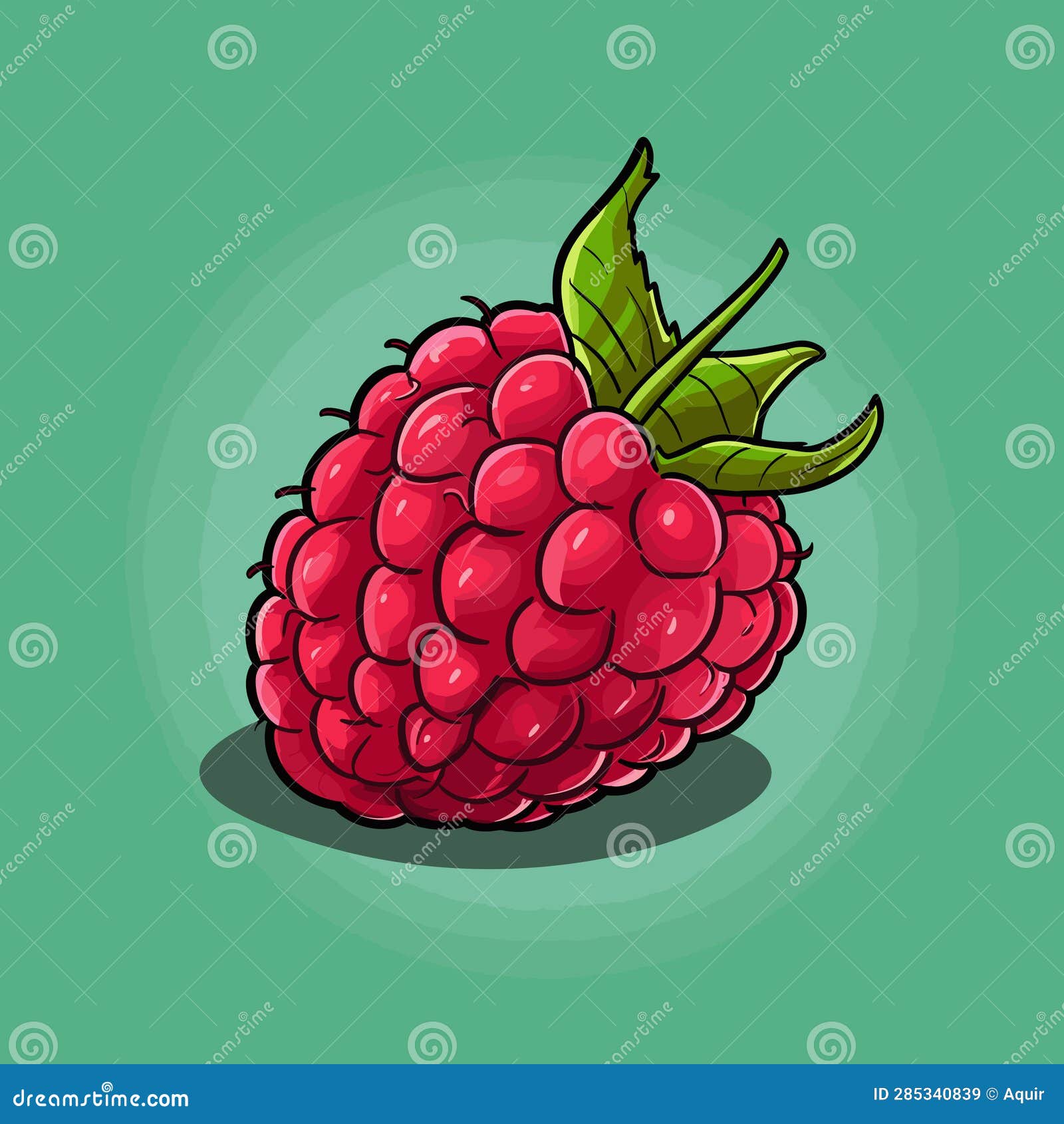 Raspberry. Raspberry Hand-drawn Comic Illustration. Vector Doodle Style ...