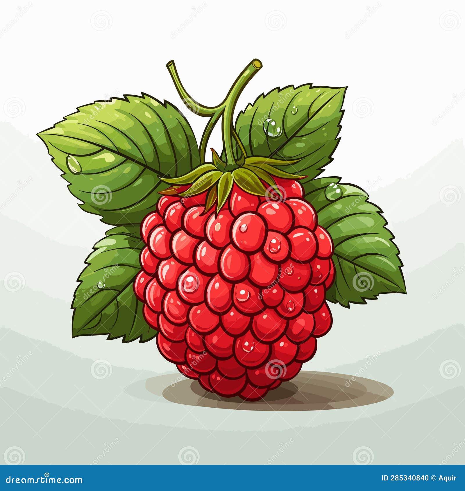 Raspberry. Raspberry Hand-drawn Comic Illustration. Vector Doodle Style ...