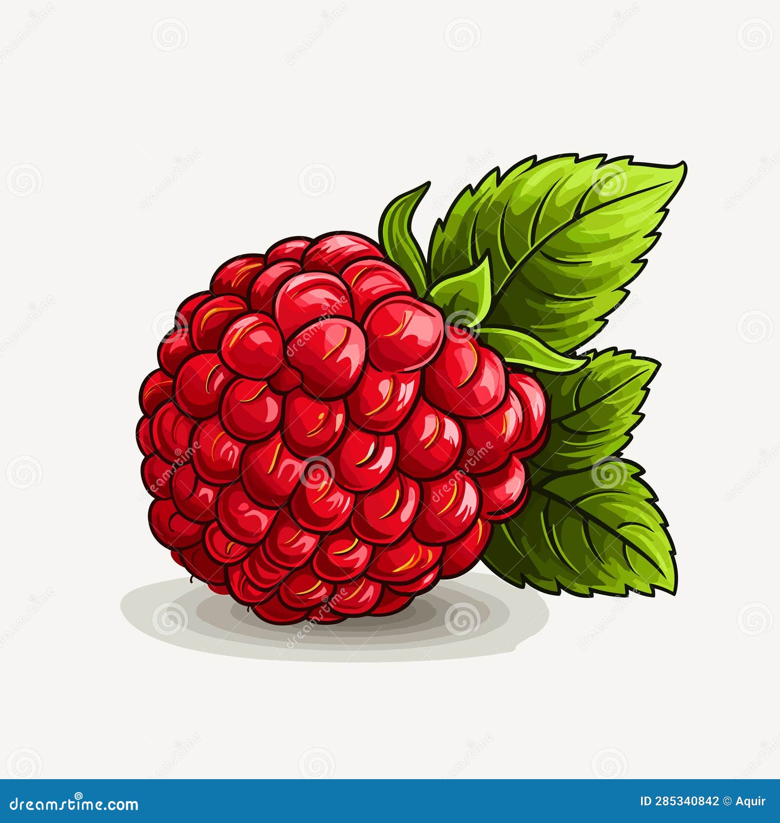 Raspberry. Raspberry Hand-drawn Comic Illustration. Vector Doodle Style ...