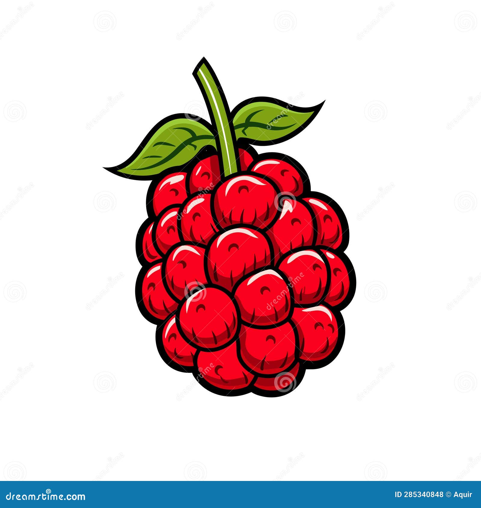 Raspberry. Raspberry Hand-drawn Comic Illustration. Vector Doodle Style ...