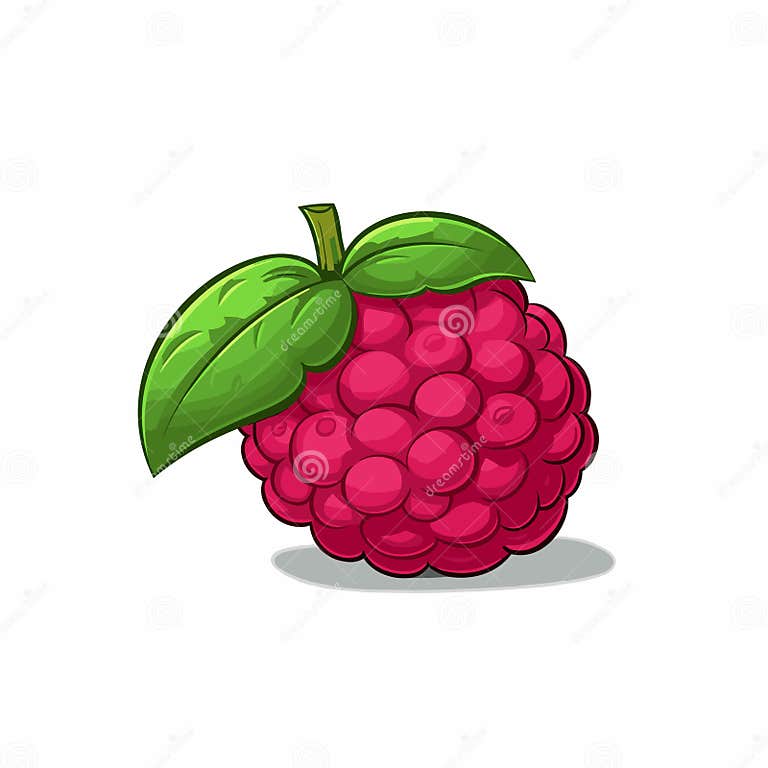 Raspberry. Raspberry Hand-drawn Comic Illustration. Vector Doodle Style ...