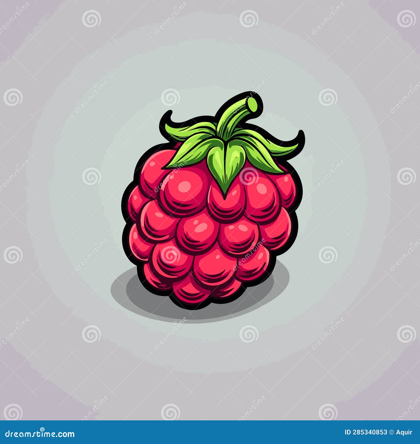 Raspberry. Raspberry Hand-drawn Comic Illustration. Vector Doodle Style ...