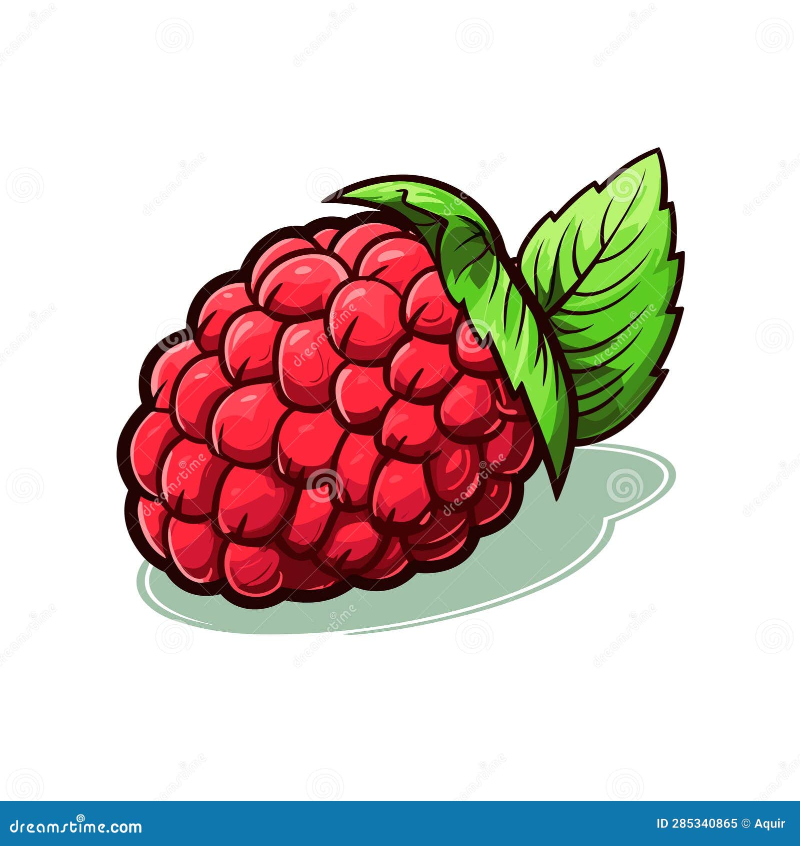 Raspberry. Raspberry Hand-drawn Comic Illustration. Vector Doodle Style ...