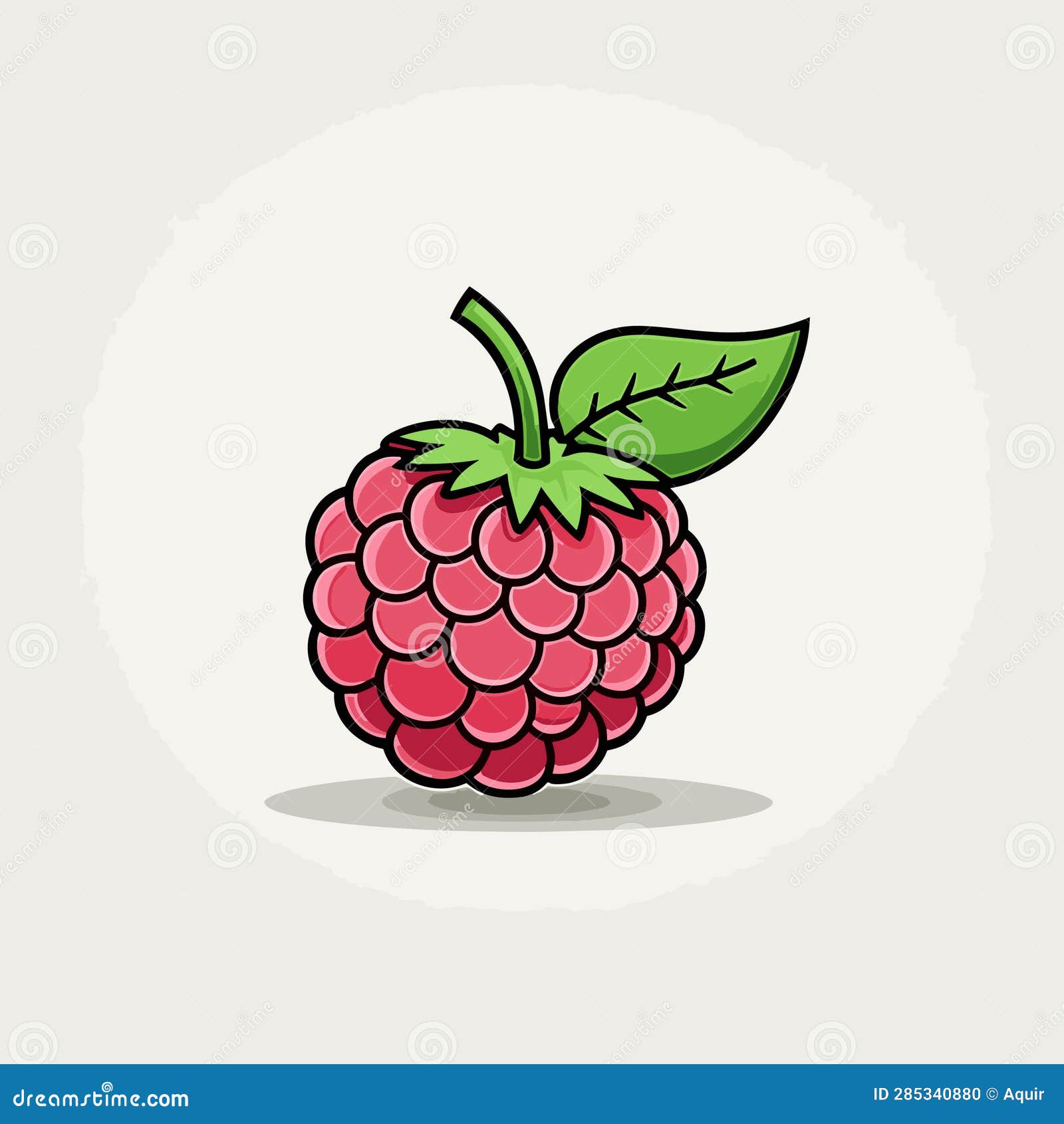 Raspberry. Raspberry Hand-drawn Comic Illustration. Vector Doodle Style ...