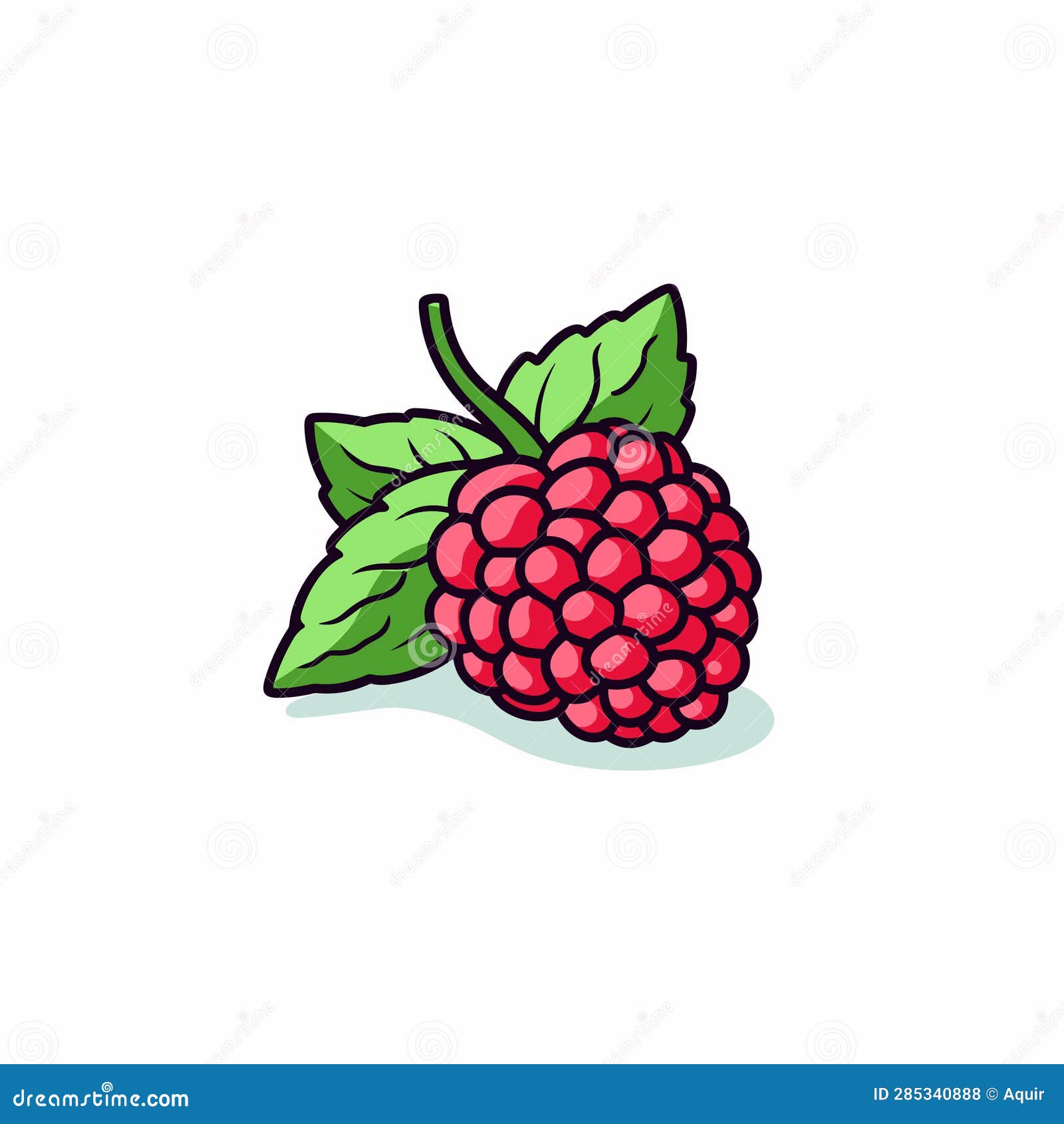 Raspberry. Raspberry Hand-drawn Comic Illustration. Vector Doodle Style ...