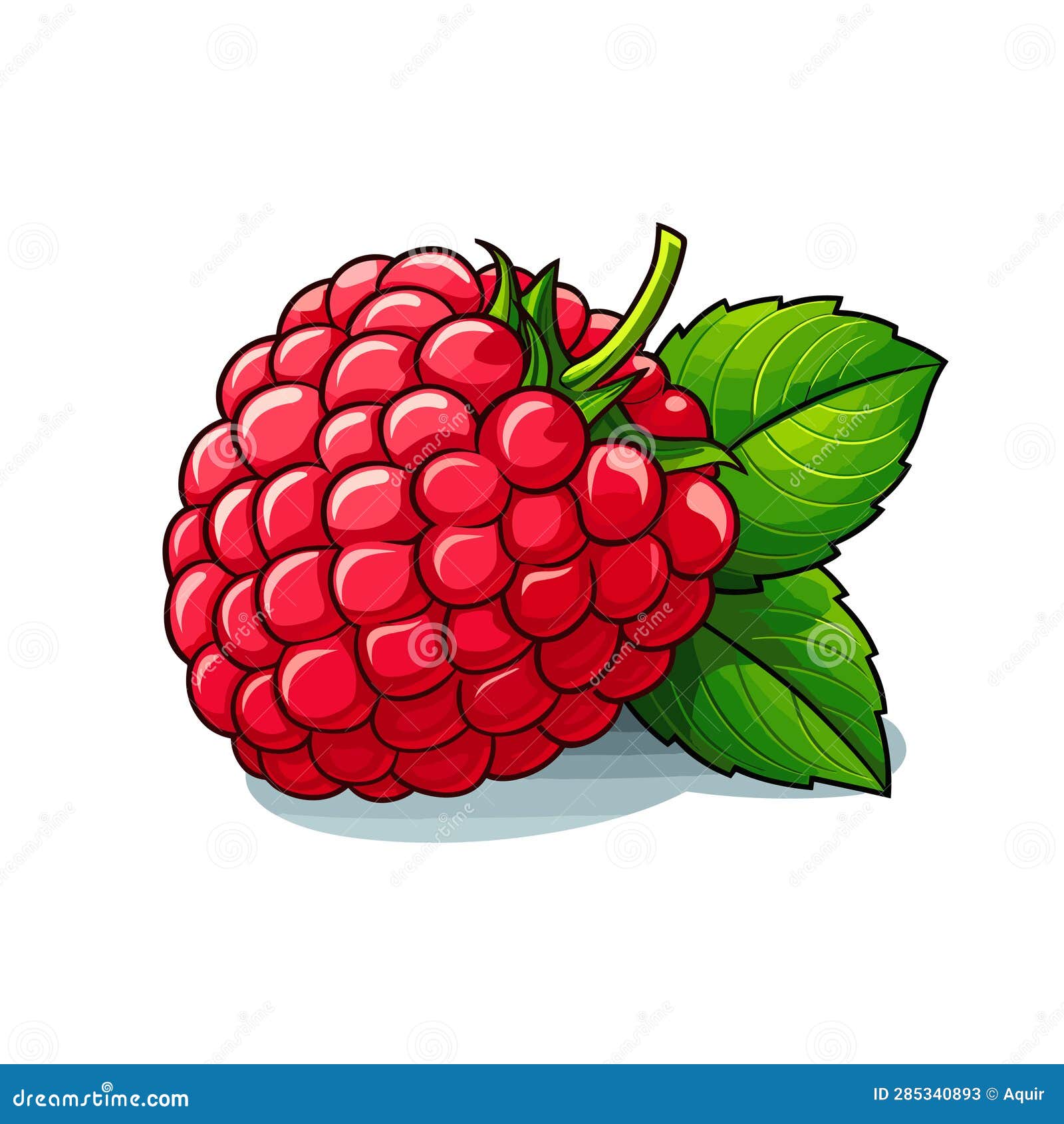 Raspberry. Raspberry Hand-drawn Comic Illustration. Vector Doodle Style ...