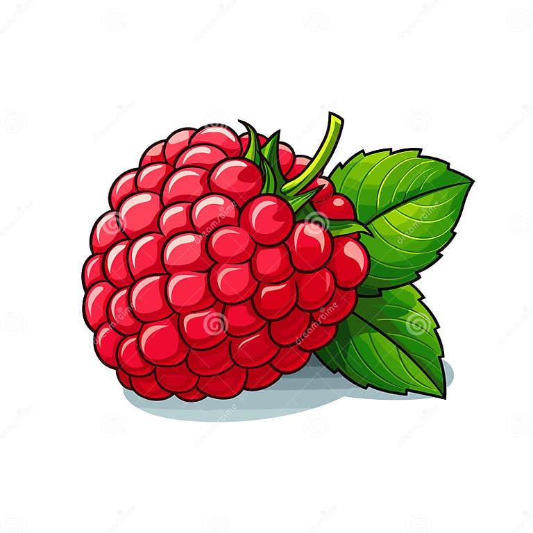 Raspberry. Raspberry Hand-drawn Comic Illustration. Vector Doodle Style ...