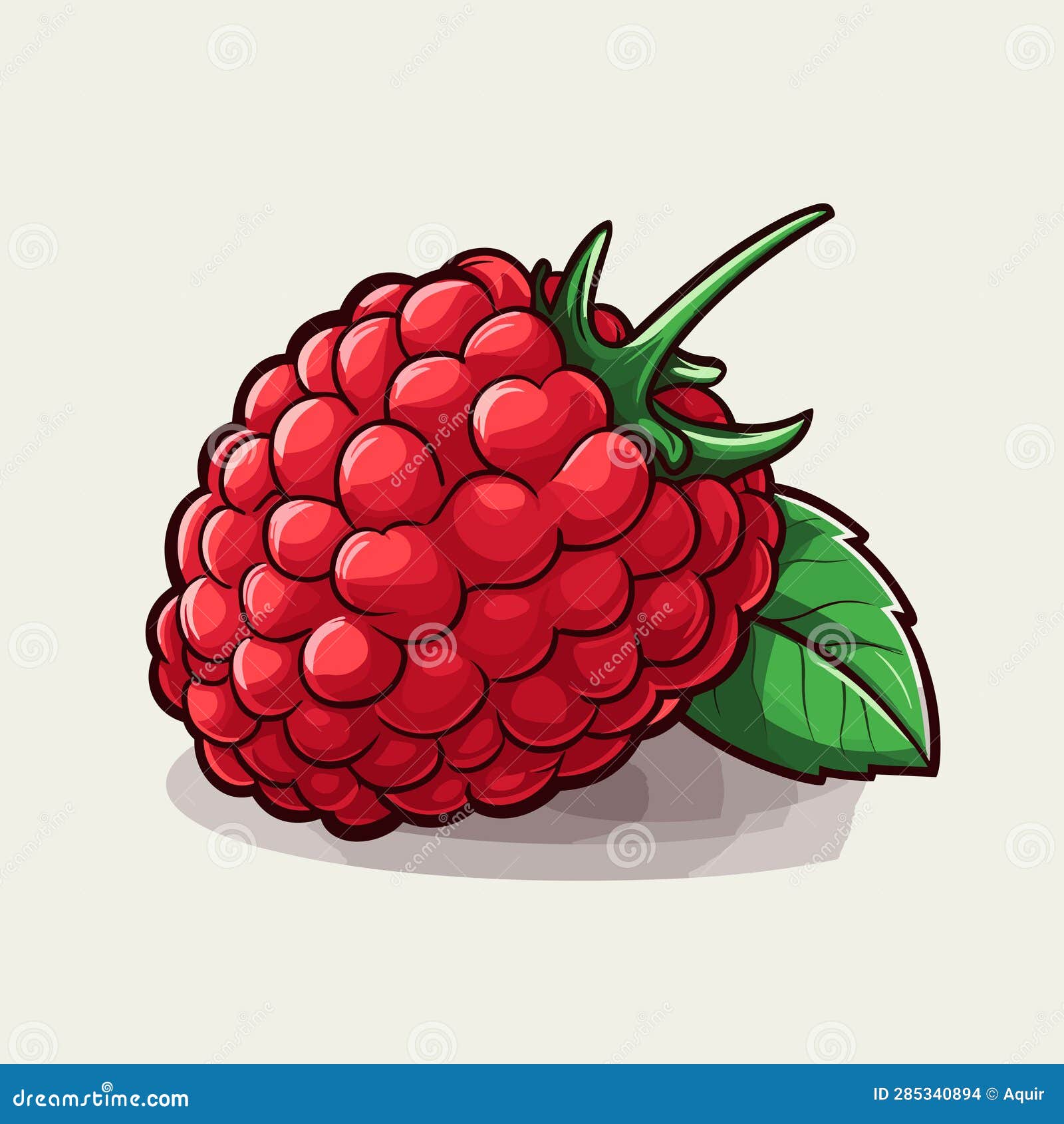 Raspberry. Raspberry Hand-drawn Comic Illustration. Vector Doodle Style ...