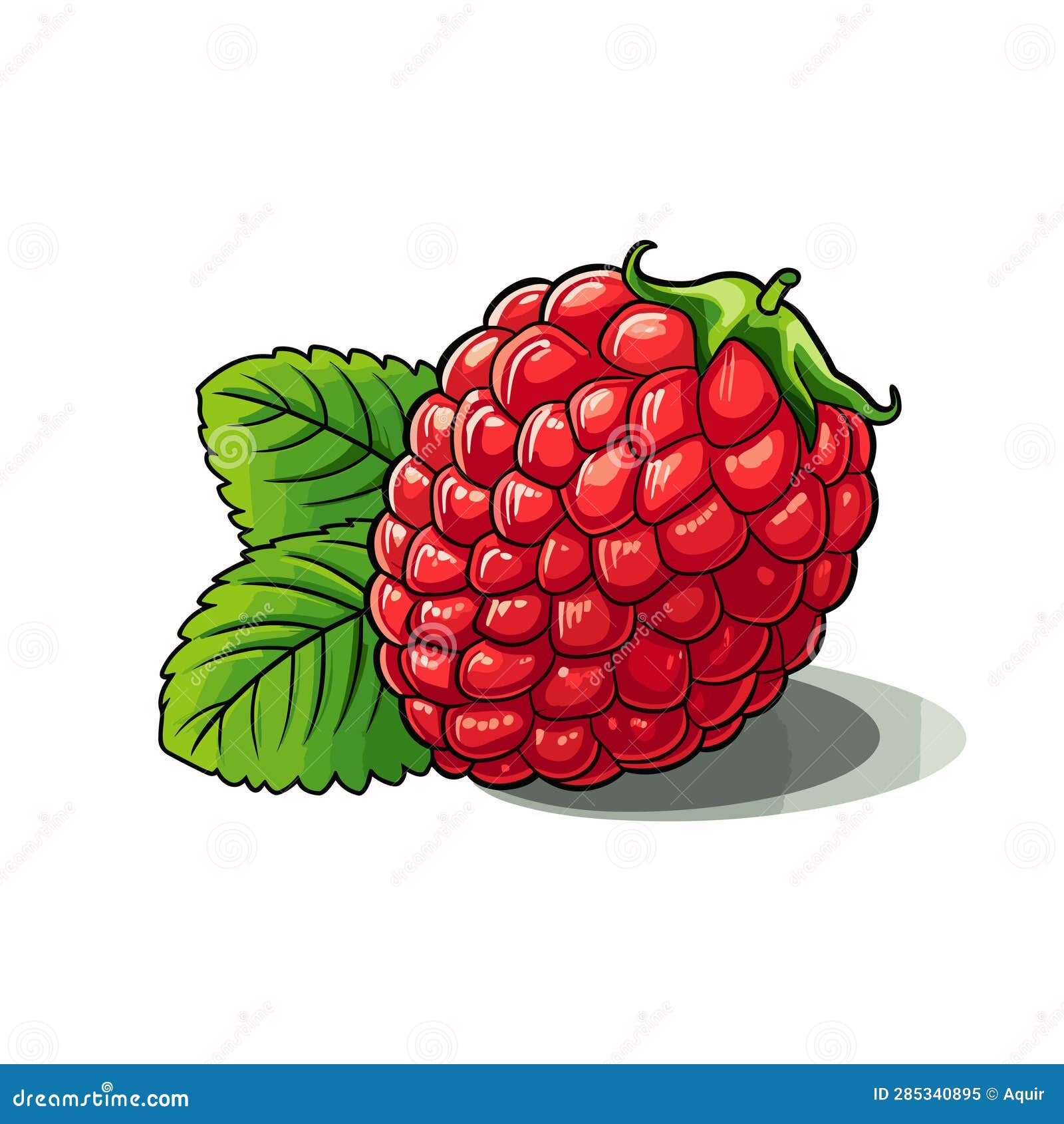 Raspberry. Raspberry Hand-drawn Comic Illustration. Vector Doodle Style ...