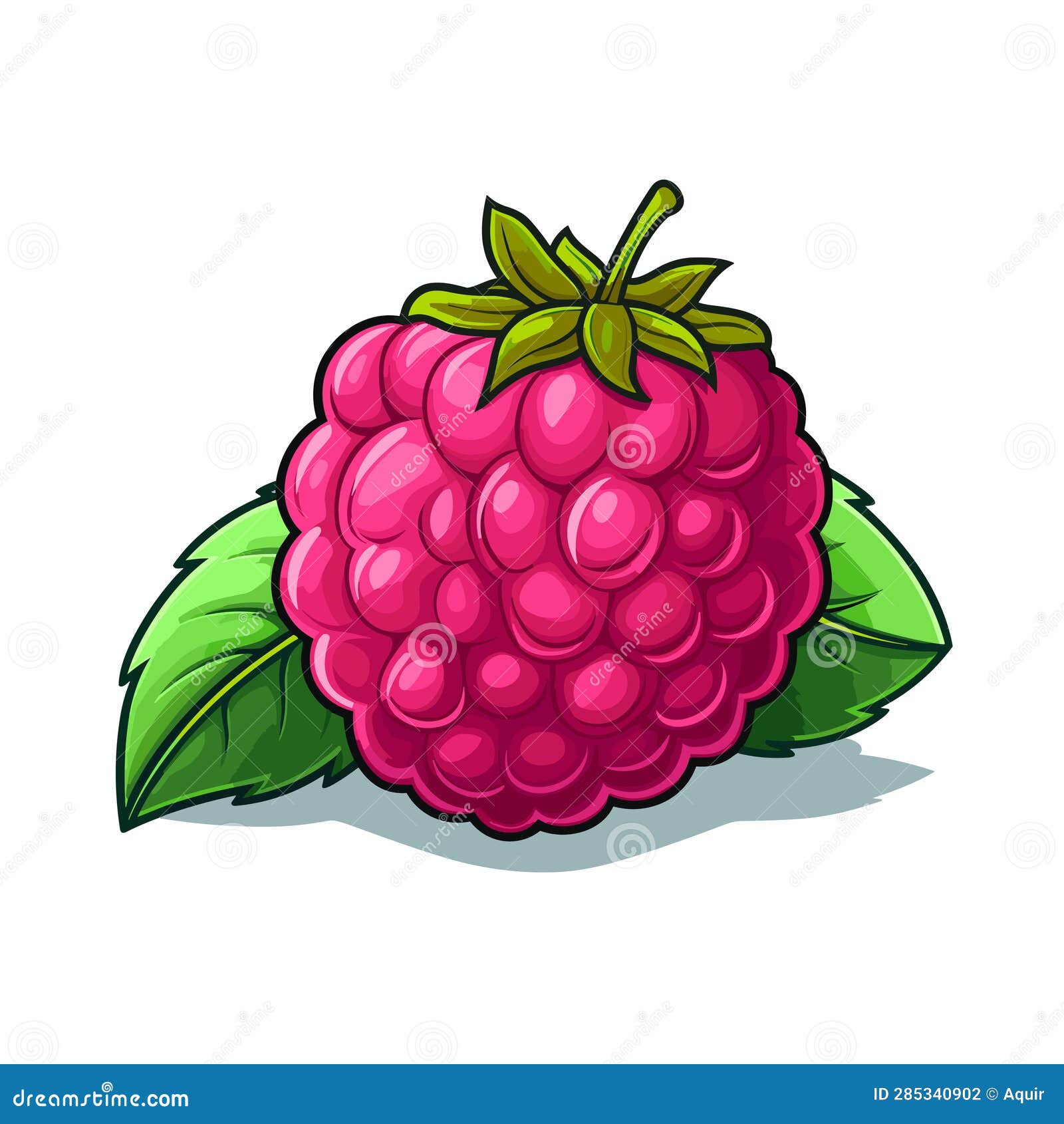 Raspberry. Raspberry Hand-drawn Comic Illustration. Vector Doodle Style ...
