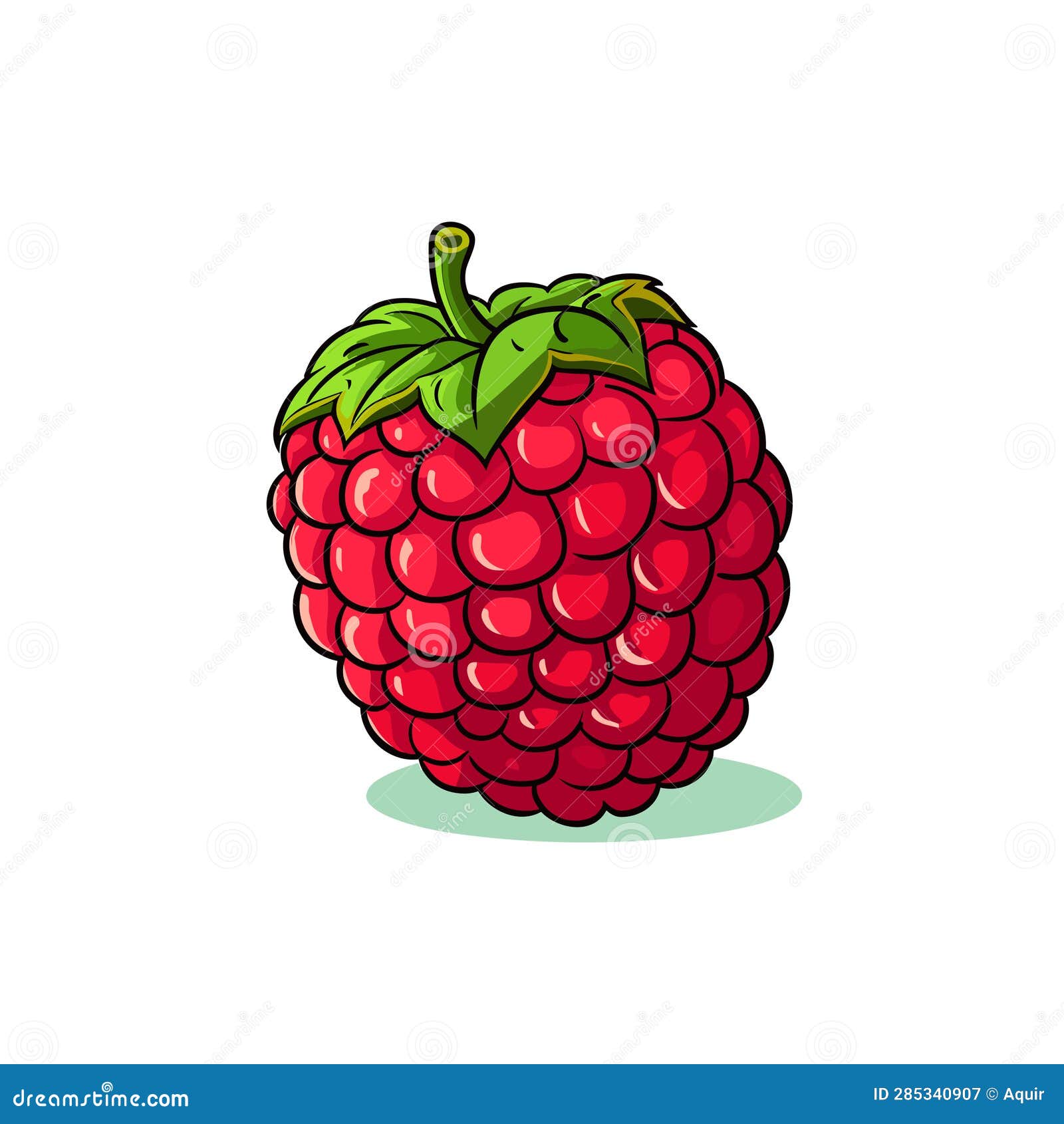 Raspberry. Raspberry Hand-drawn Comic Illustration. Vector Doodle Style ...