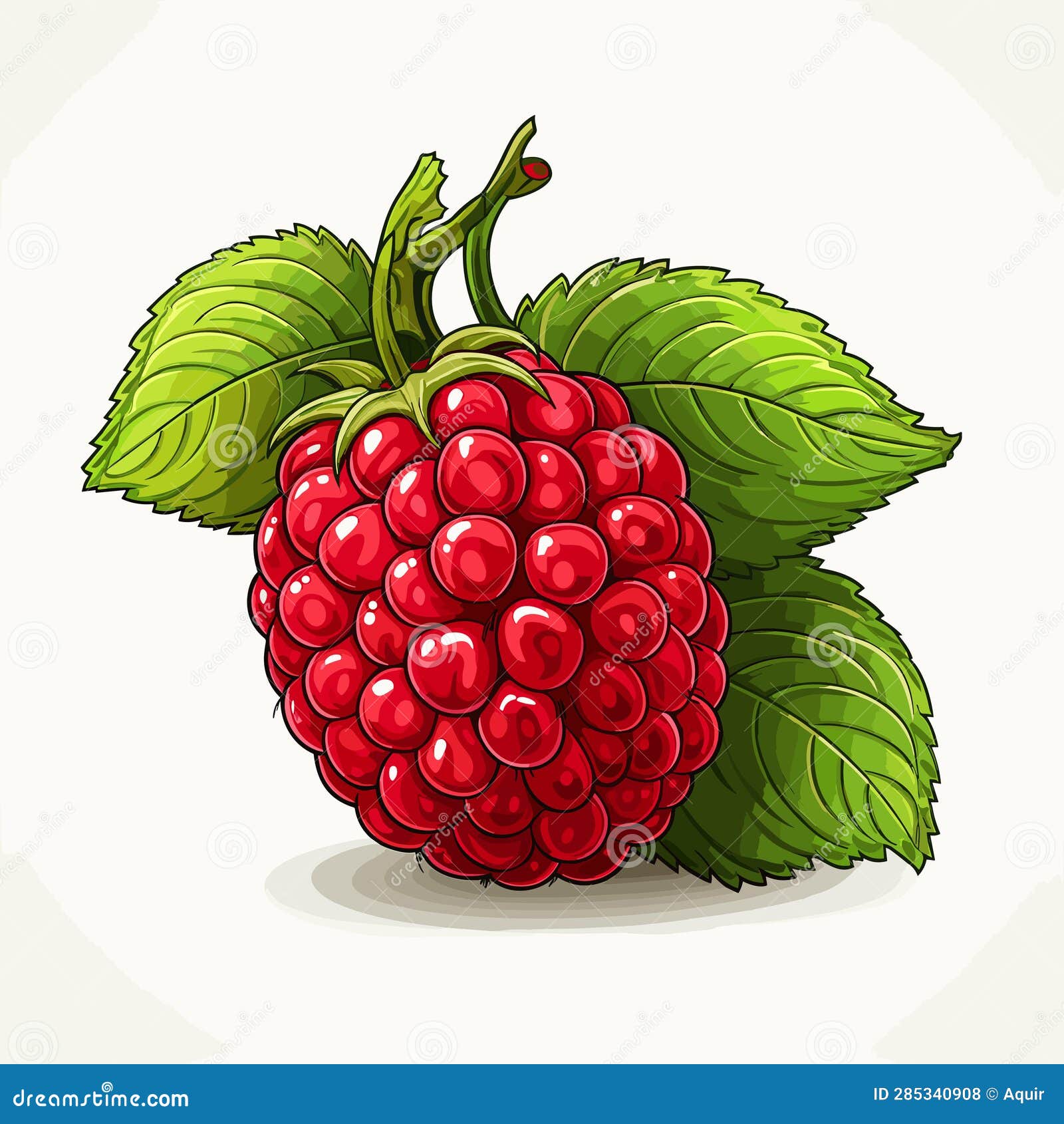 Raspberry. Raspberry Hand-drawn Comic Illustration. Vector Doodle Style ...