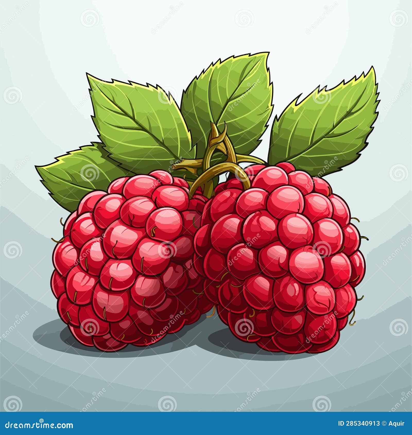 Raspberry. Raspberry Hand-drawn Comic Illustration. Vector Doodle Style ...