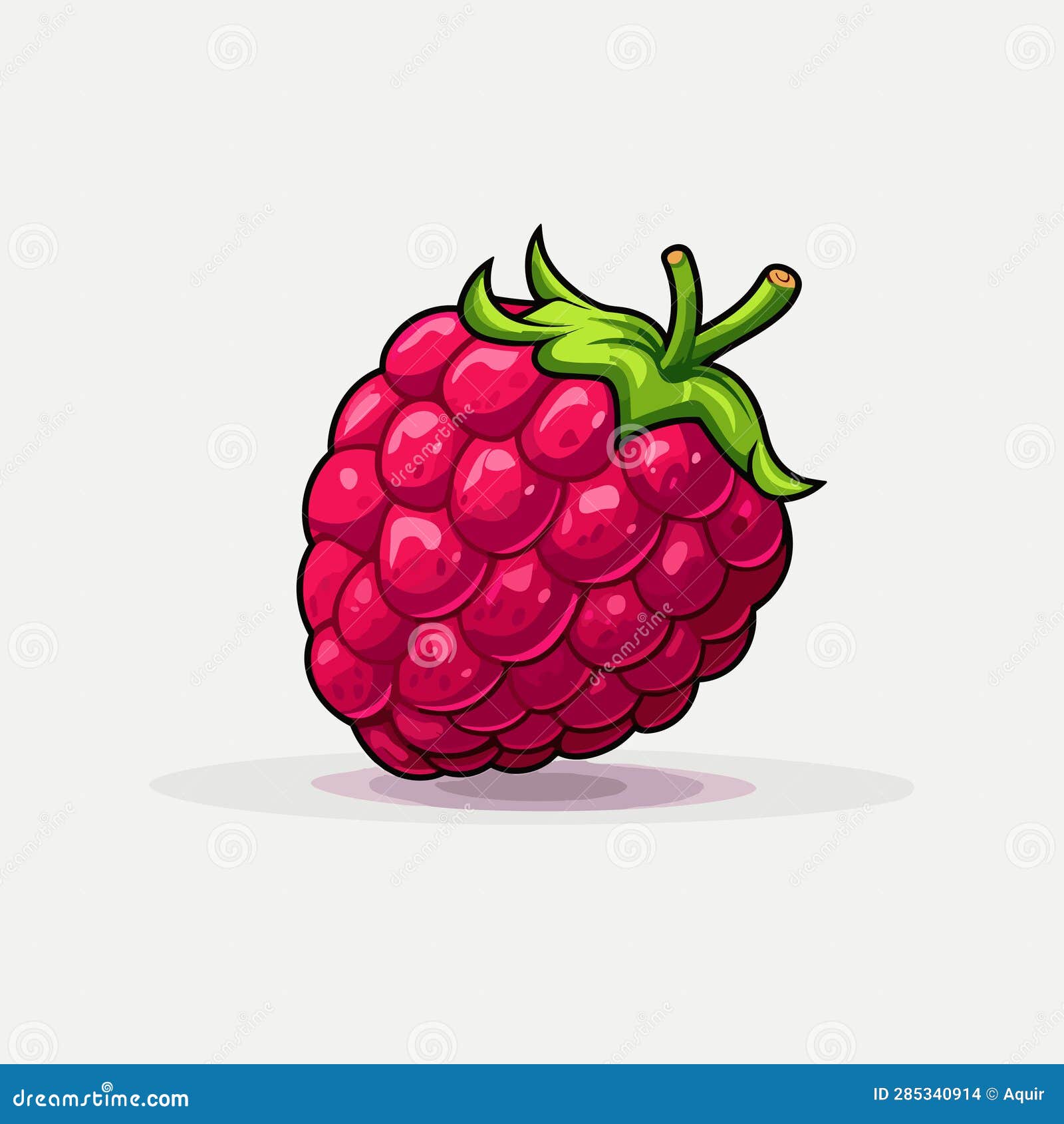 Raspberry. Raspberry Hand-drawn Comic Illustration. Vector Doodle Style ...