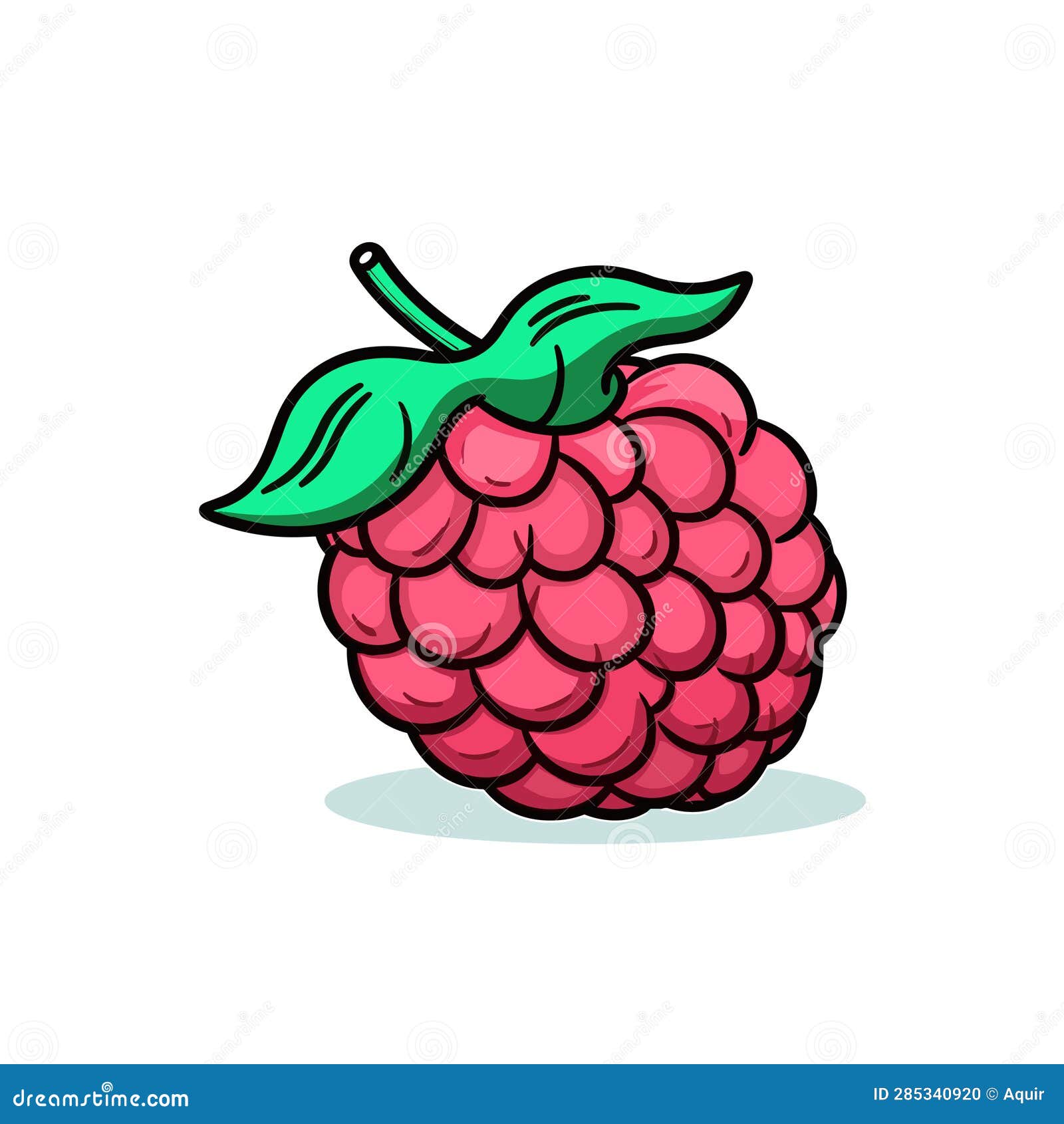 Raspberry. Raspberry Hand-drawn Comic Illustration. Vector Doodle Style ...