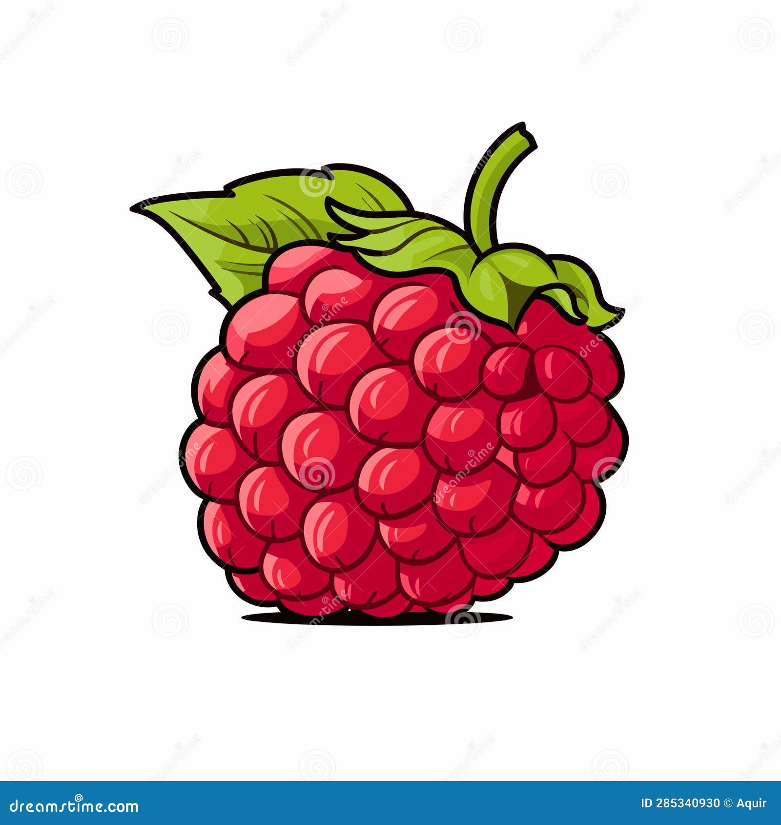 Raspberry. Raspberry Hand-drawn Comic Illustration. Vector Doodle Style ...