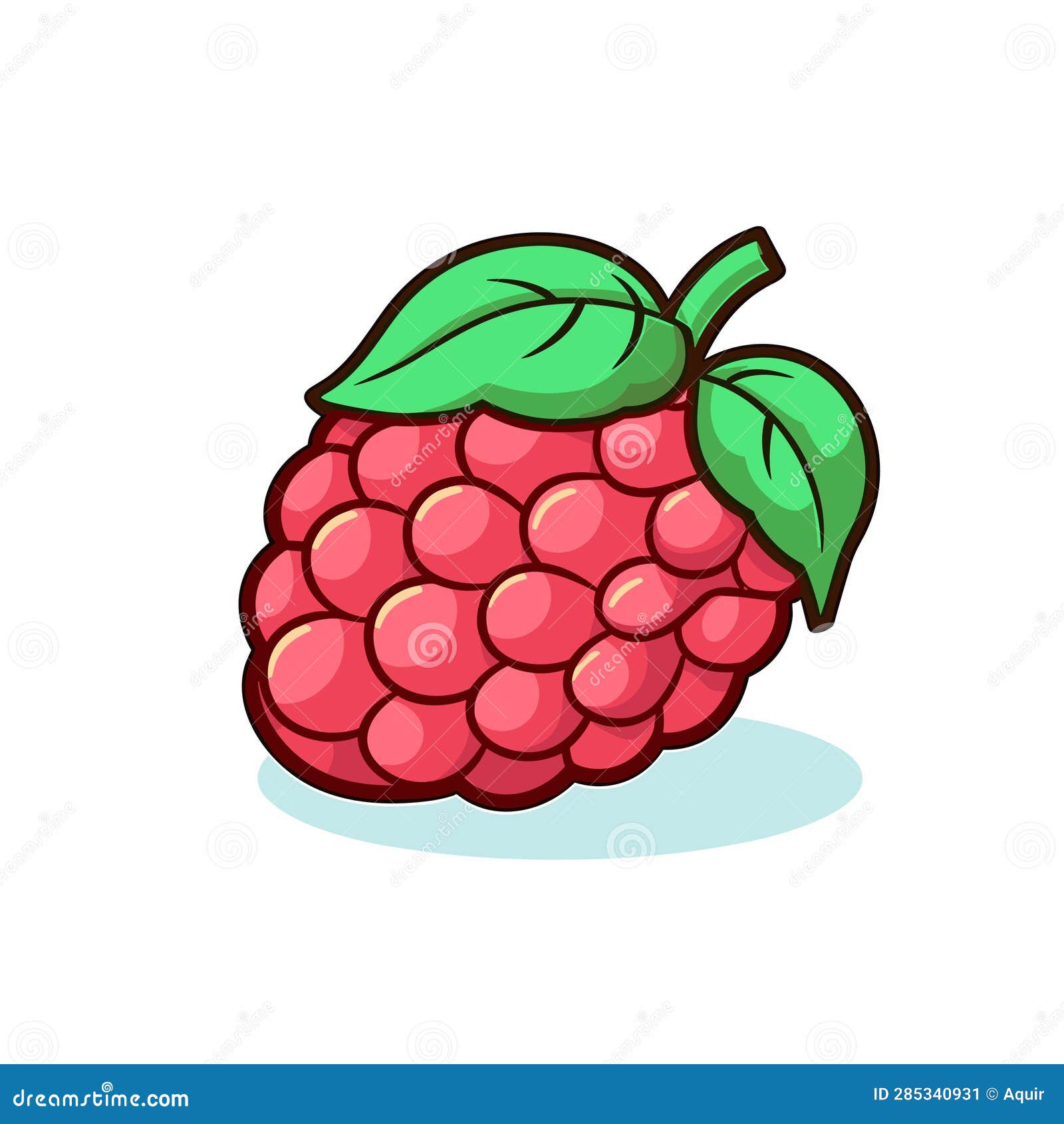 Raspberry. Raspberry Hand-drawn Comic Illustration. Vector Doodle Style ...