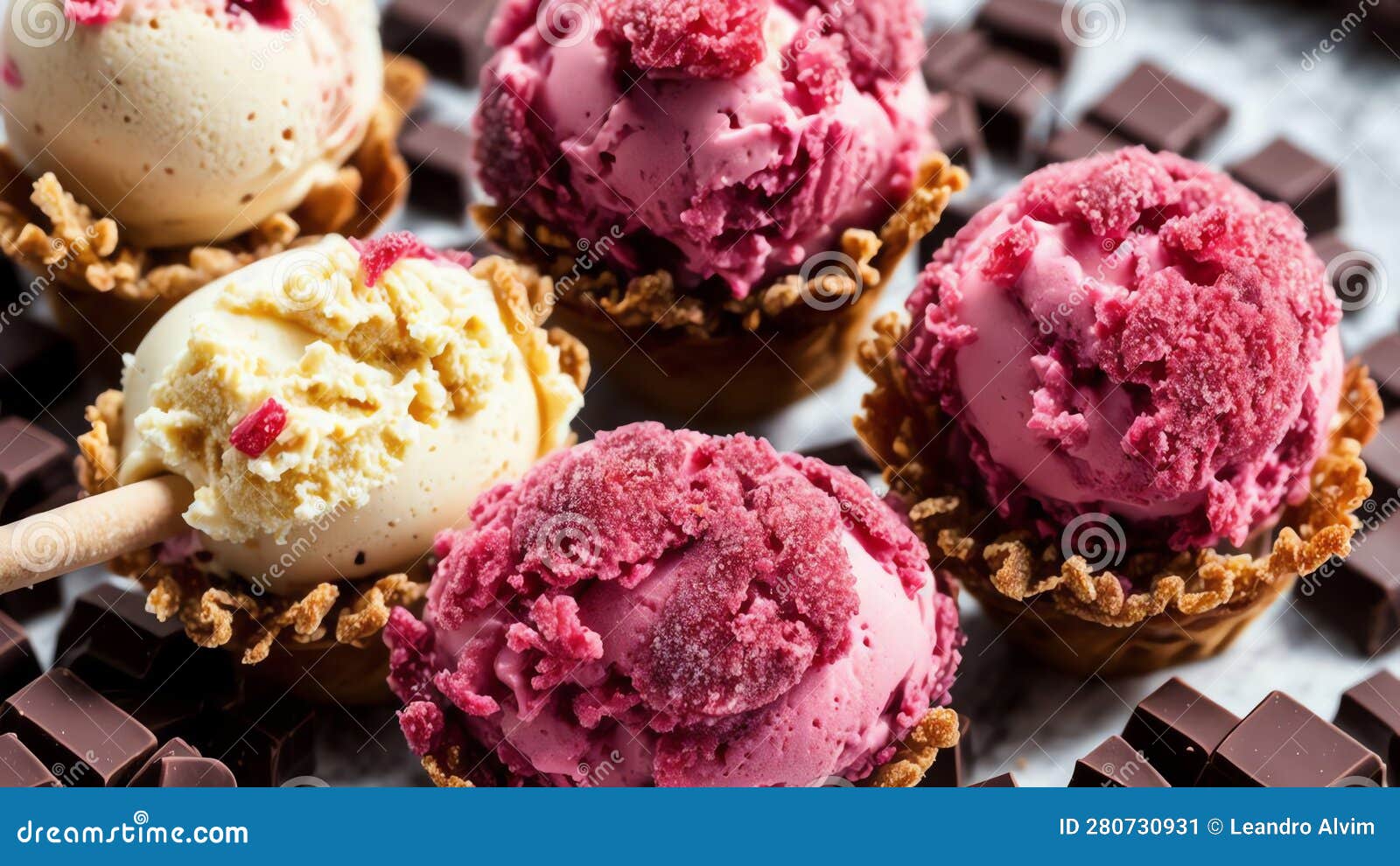 Raspberry Ice Cream Bar with Chocolate Coating.AI Generated Stock ...