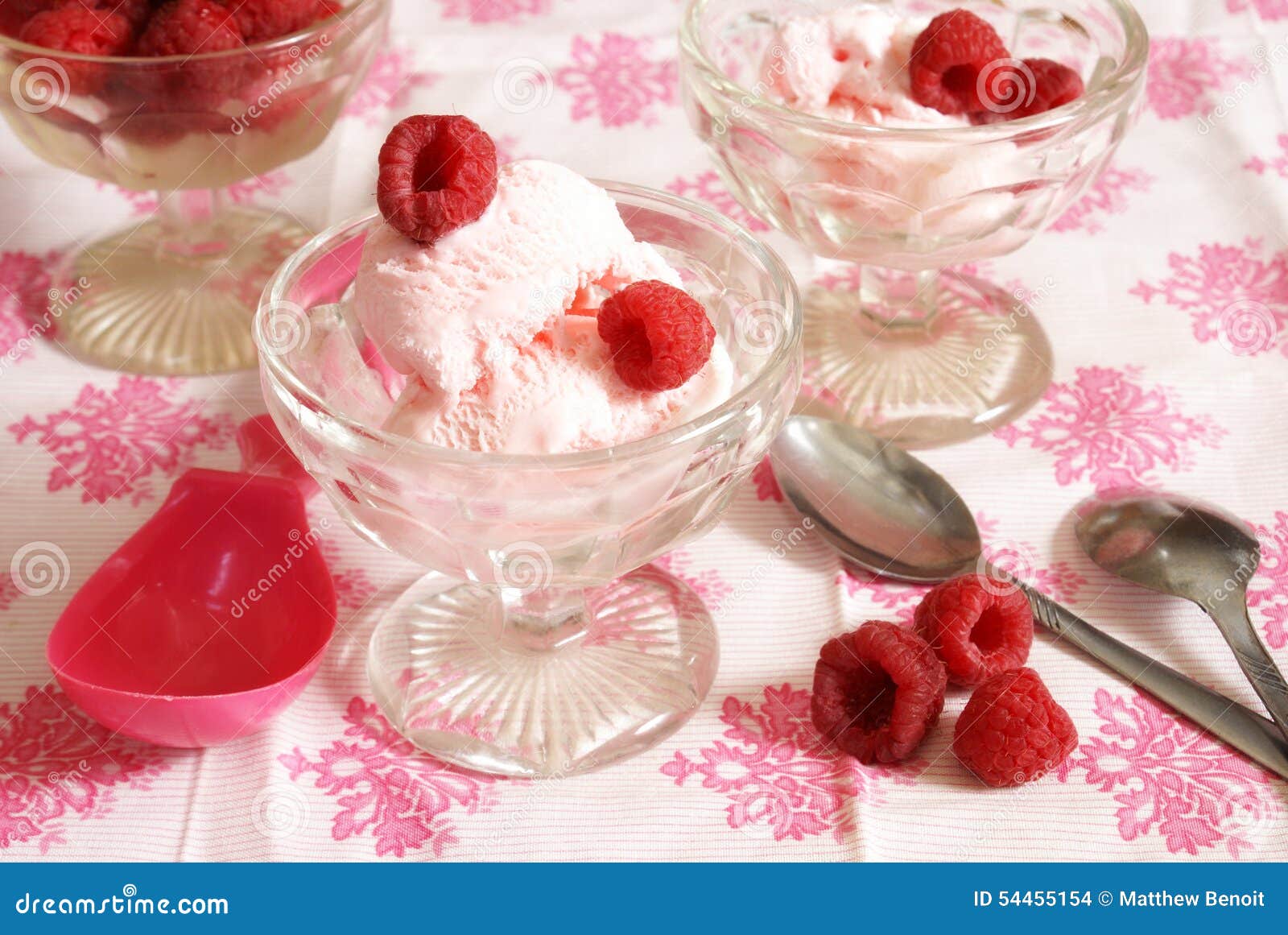 Raspberry Ice Cream stock photo. Image of portion, indulgence - 54455154