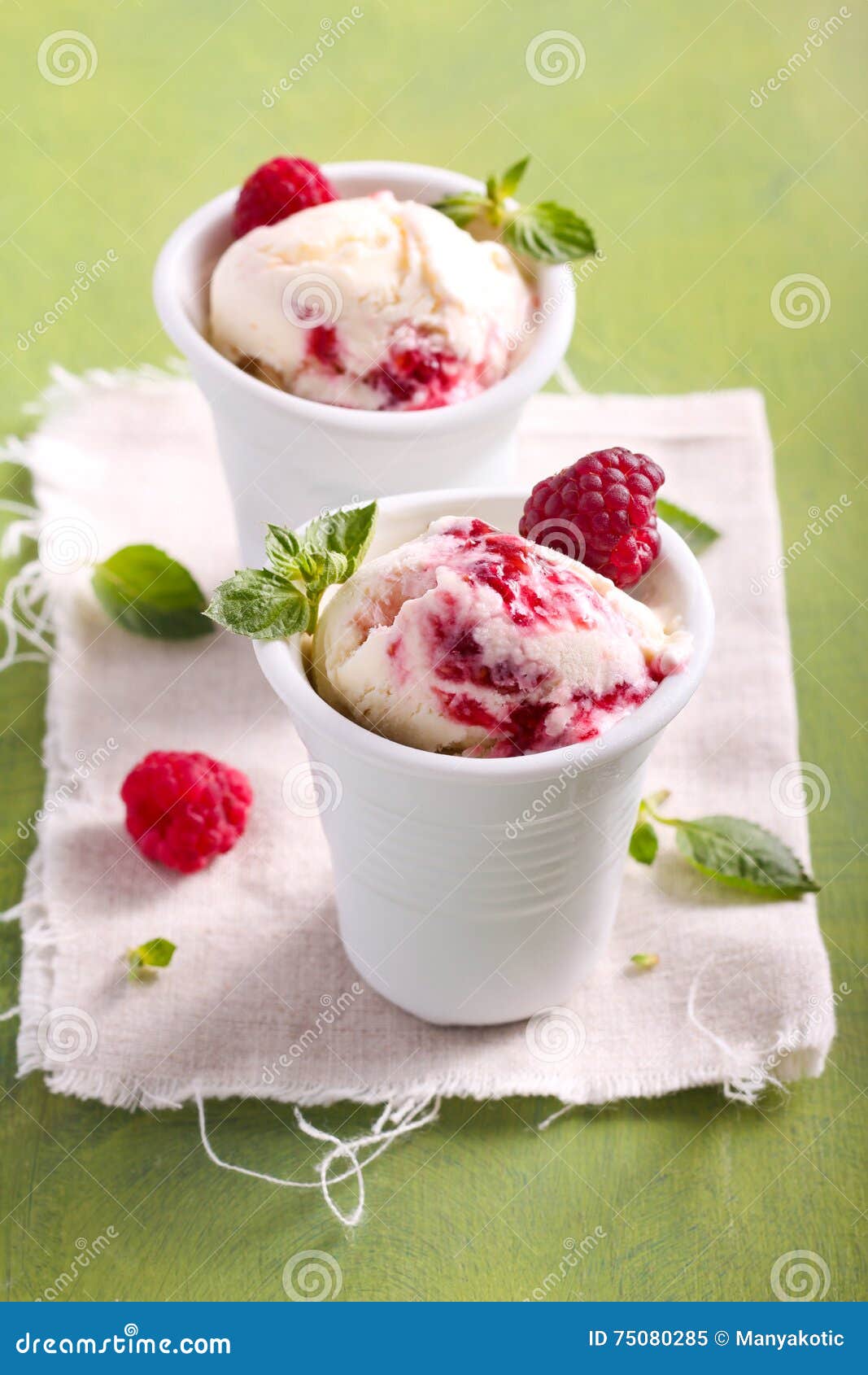 Raspberry ice cream stock image. Image of diary, food - 75080285