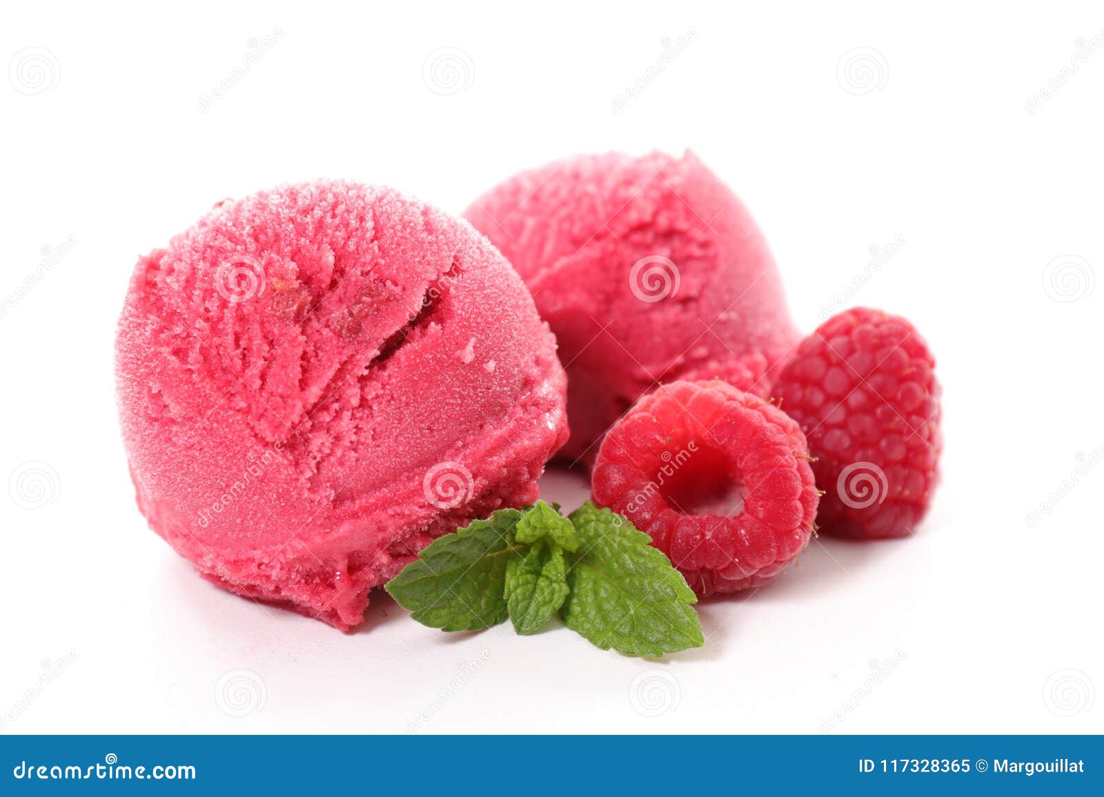 Raspberry ice cream stock image. Image of white, ball - 117328365