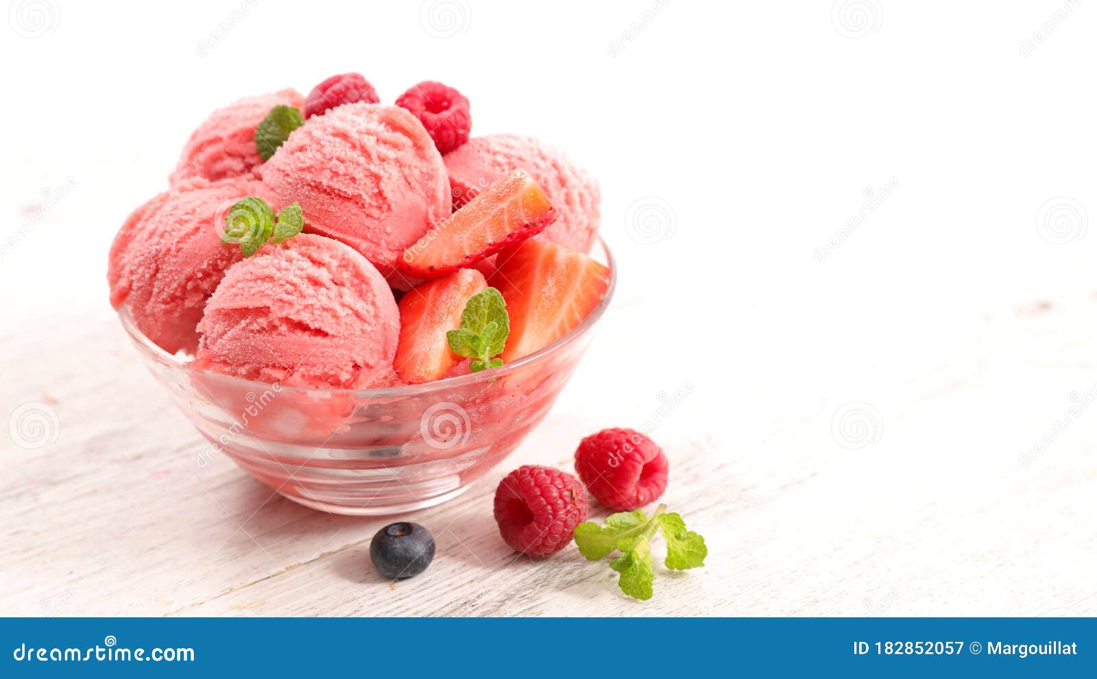 Raspberry ice cream sccop stock image. Image of fresh - 182852057
