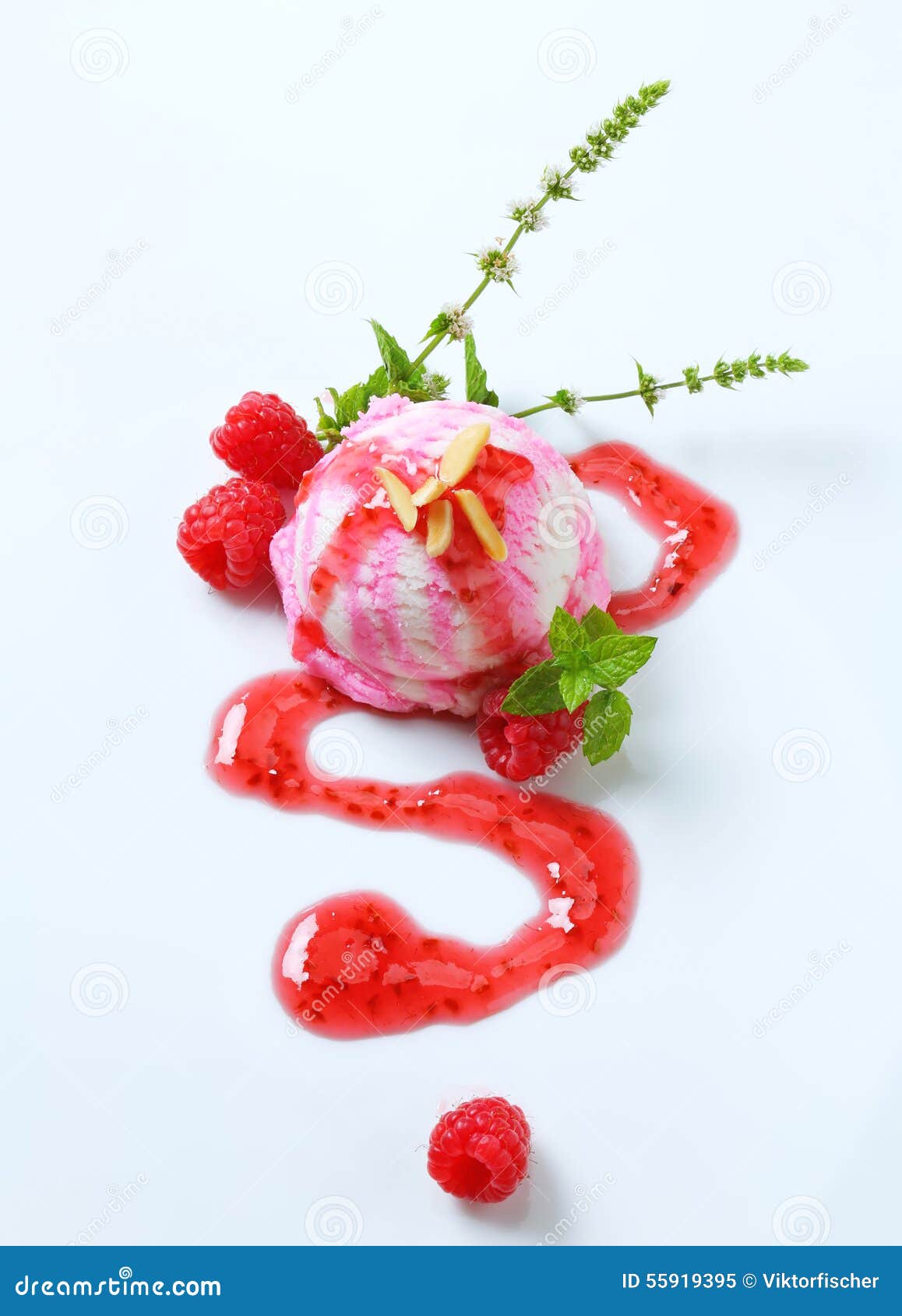 Raspberry ice cream stock image. Image of dessert, cream - 55919395