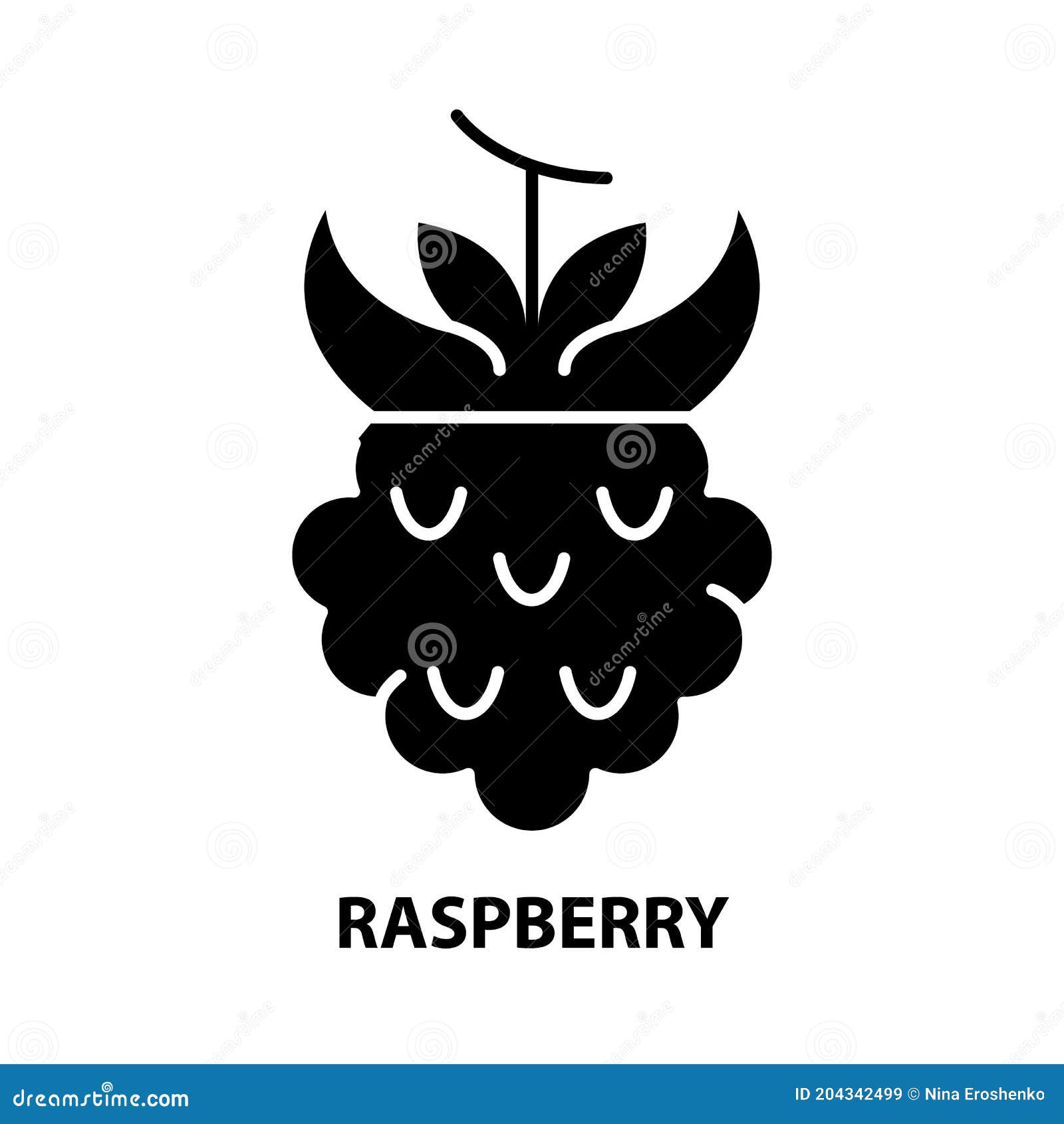 Raspberry Icon, Black Vector Sign with Editable Strokes, Concept ...