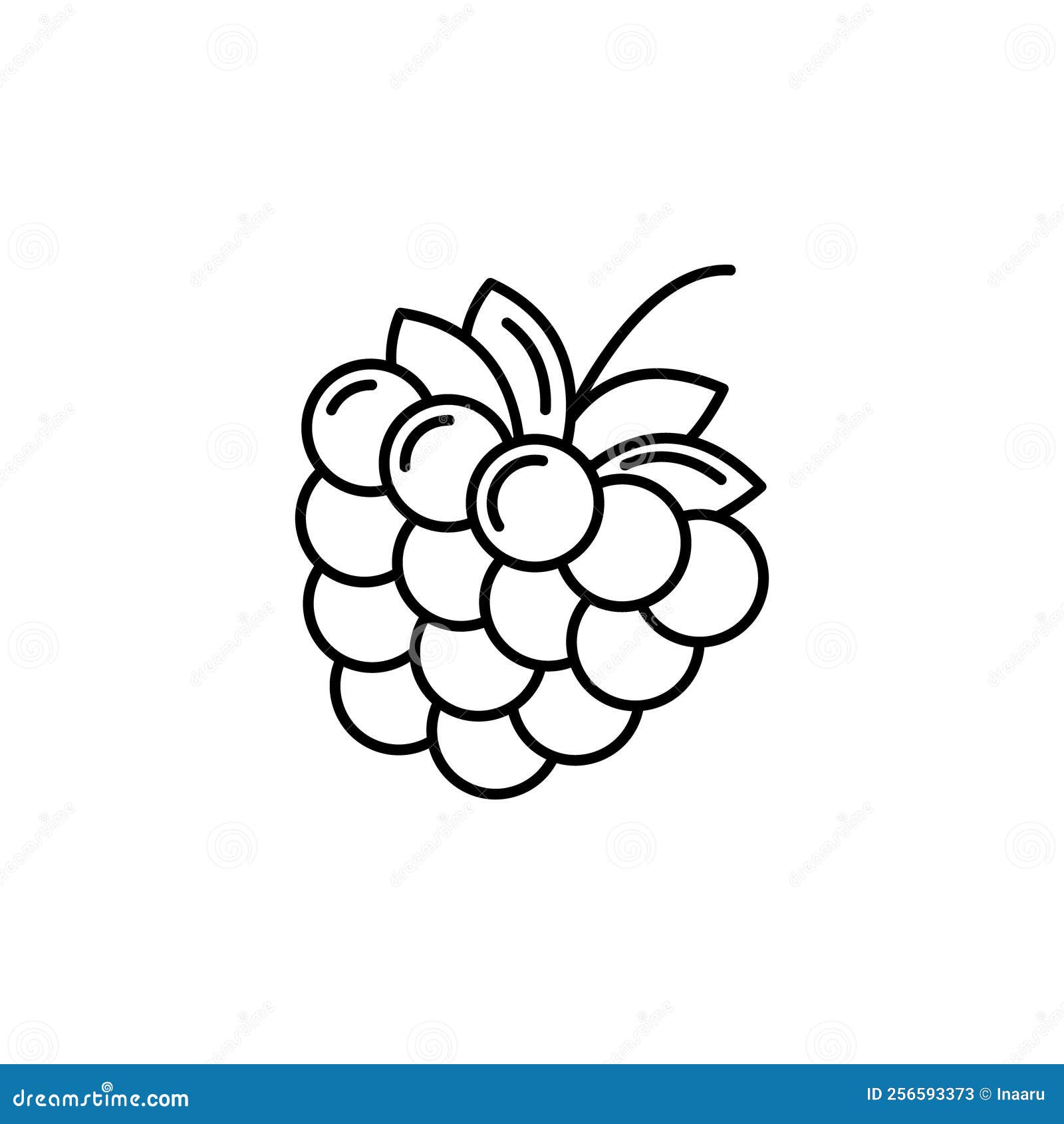 The Raspberry Icon in Black and White Stock Vector - Illustration of ...