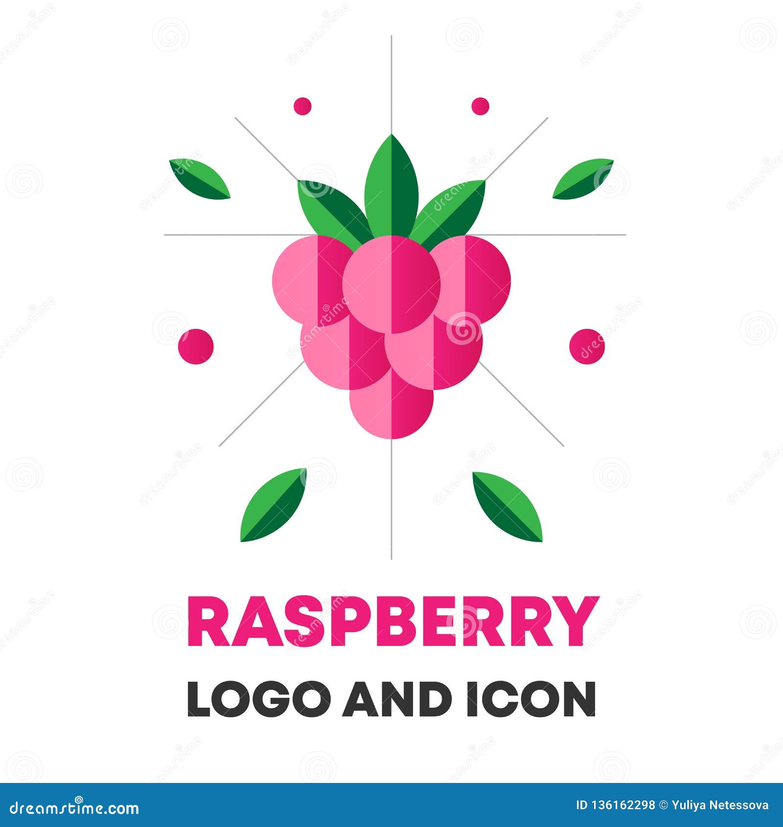 Raspberry Icon, Logo, Berry Vector Illustration. Flat Raspberry Icon ...