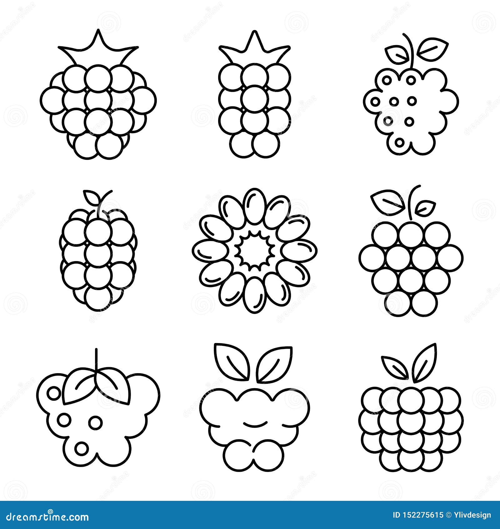 Raspberry Icons Set, Outline Style Stock Vector - Illustration of icon ...