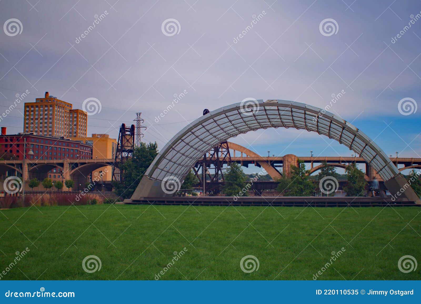 Raspberry Island Bandshell stock image. Image of cityscape - 220110535