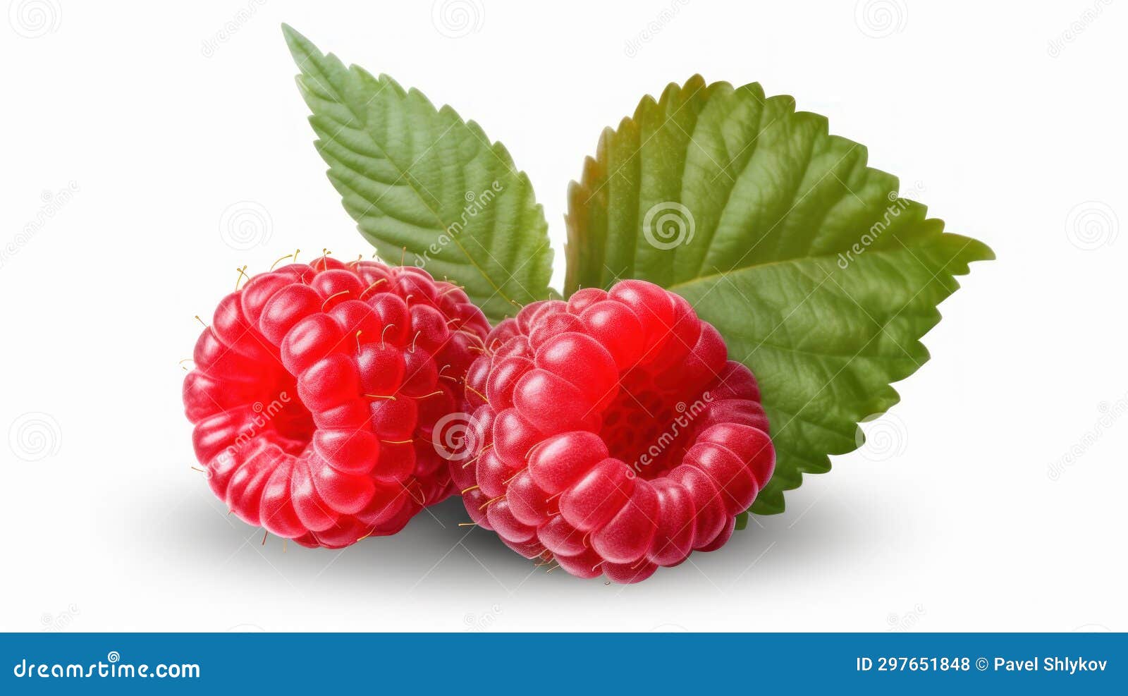 Raspberry Isolated. Raspberries with Leaf Isolate. Raspberry with Leaf ...