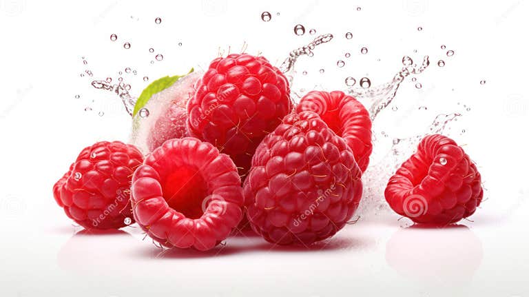 Raspberry Isolated. Raspberries with Leaf Isolate. Raspberry with Leaf ...