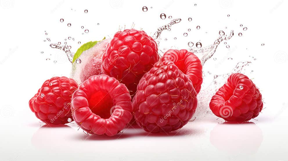 Raspberry Isolated. Raspberries with Leaf Isolate. Raspberry with Leaf ...