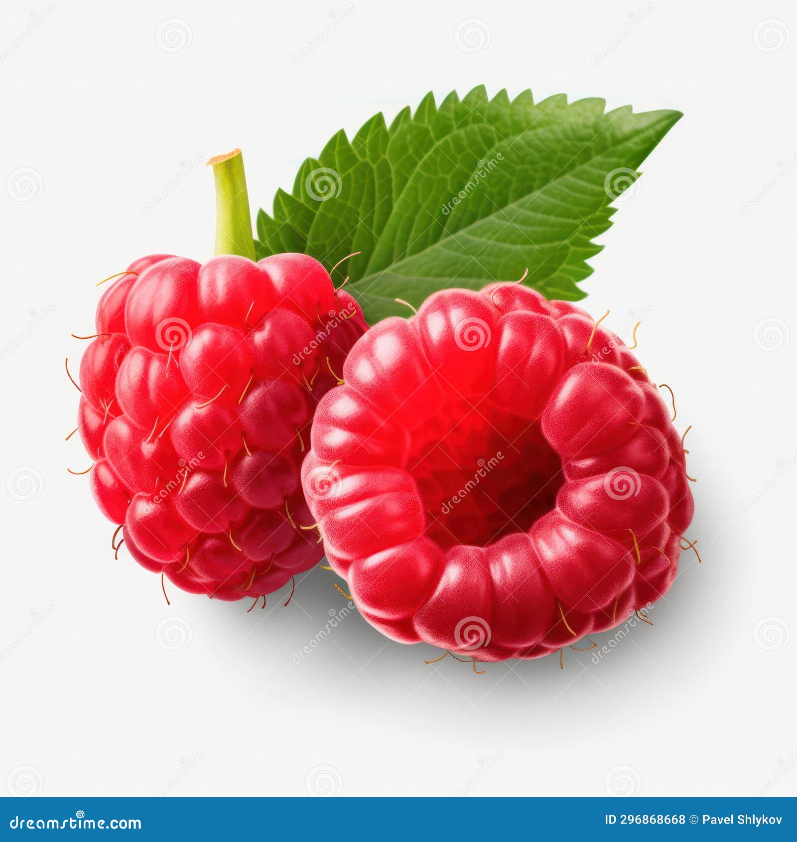 Raspberry Isolated. Raspberries with Leaf Isolate. Raspberry with Leaf ...