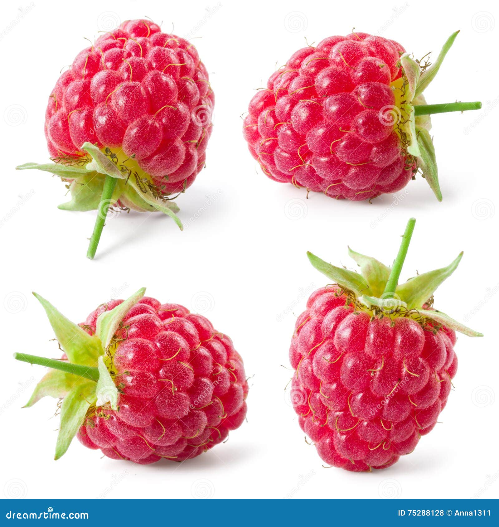 Raspberry Isolated On White Background. Collection. Stock Photography ...