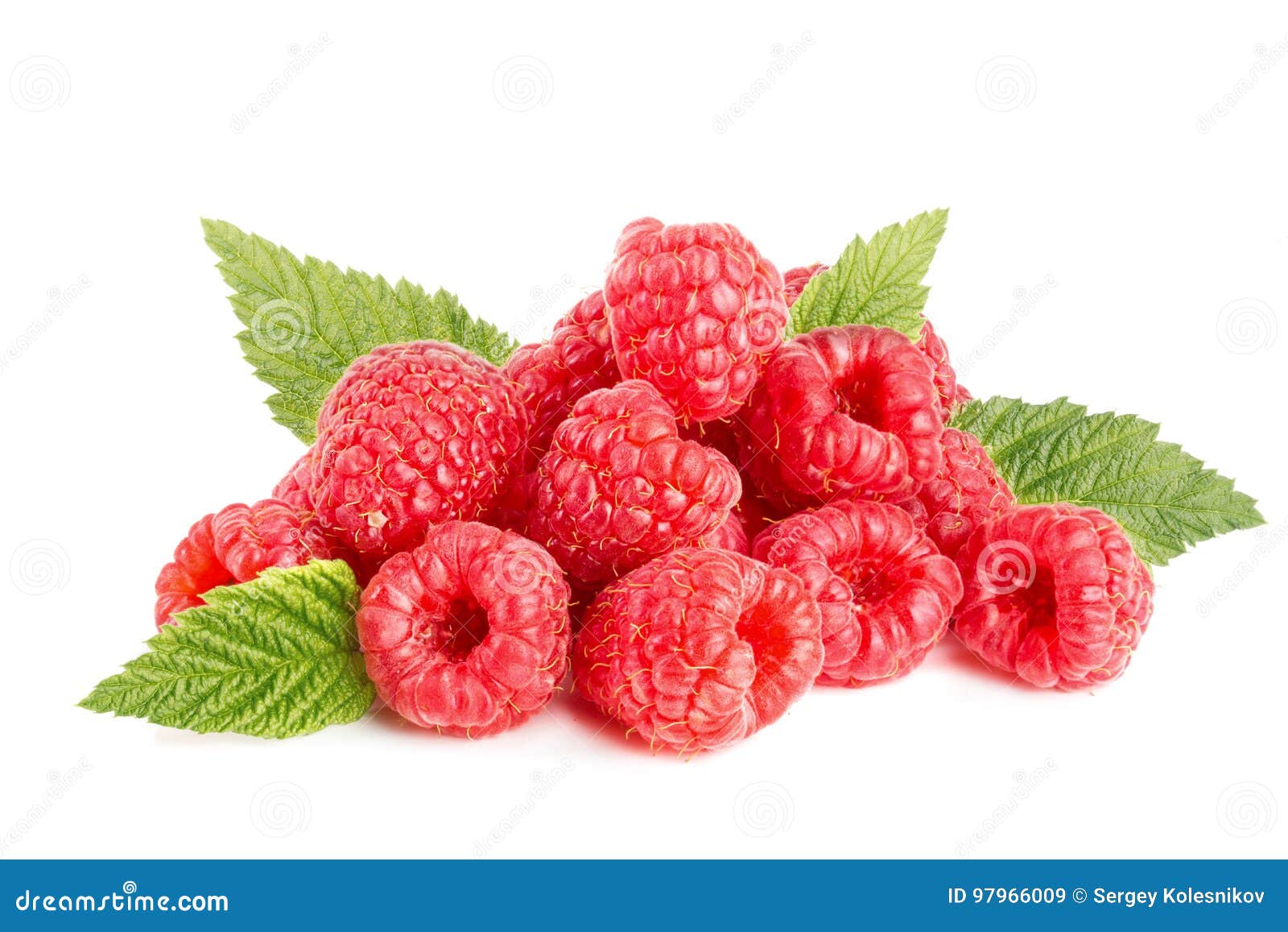 Raspberry Isolated on White Background. Pile or Heap Stock Image ...
